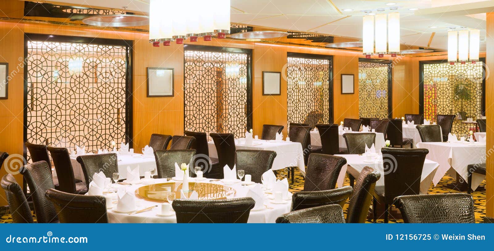 Traditional Chinese Banqueting Hall Interio Stock Image - Image of ...