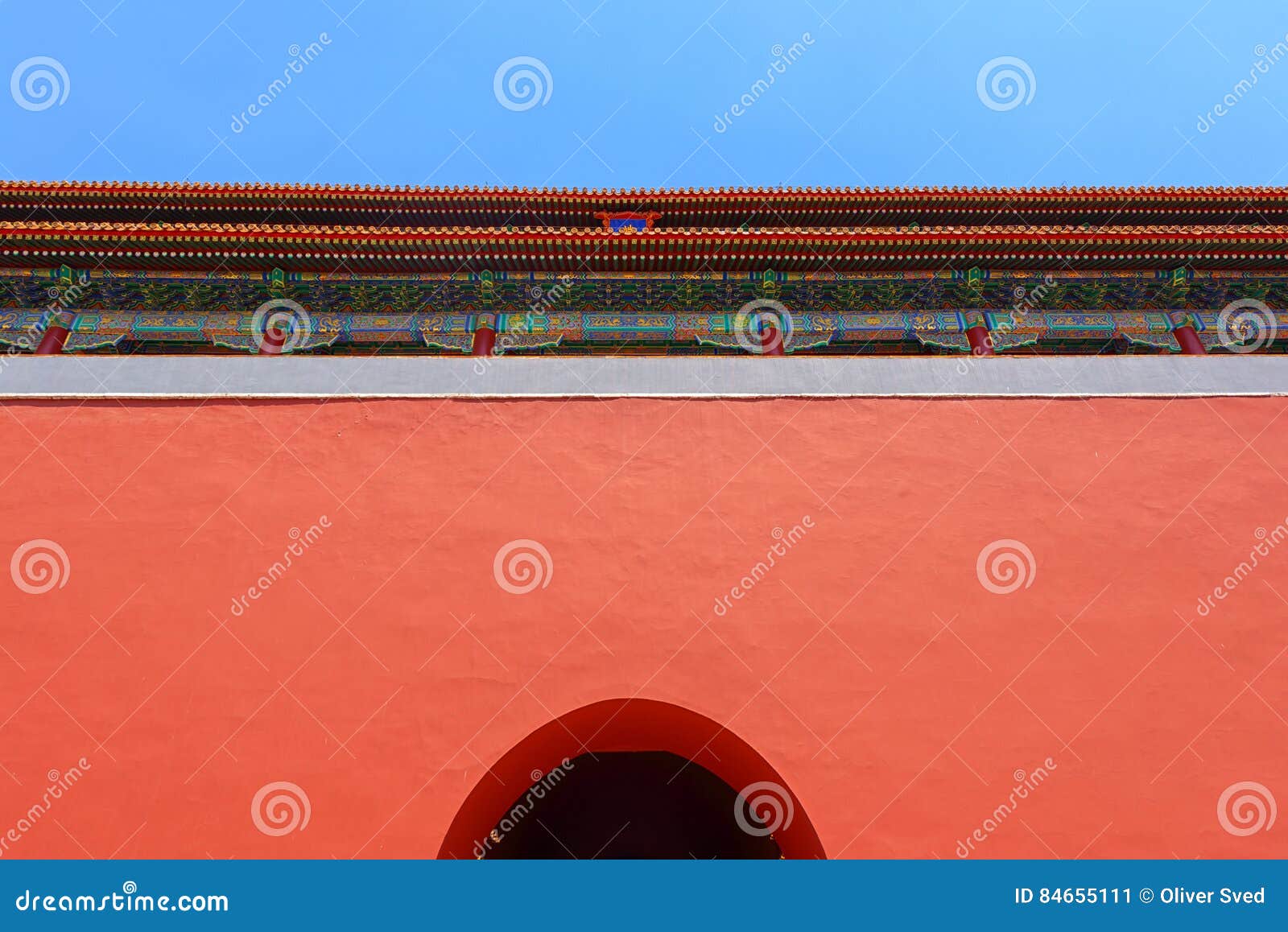 Traditional Chinese Building Under Blue Sky Stock Image - Image of ...