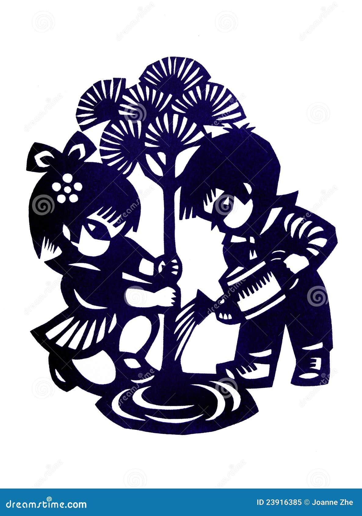 Traditional Chinese Children Paper Cutting Stock Image - Image of cuts ...