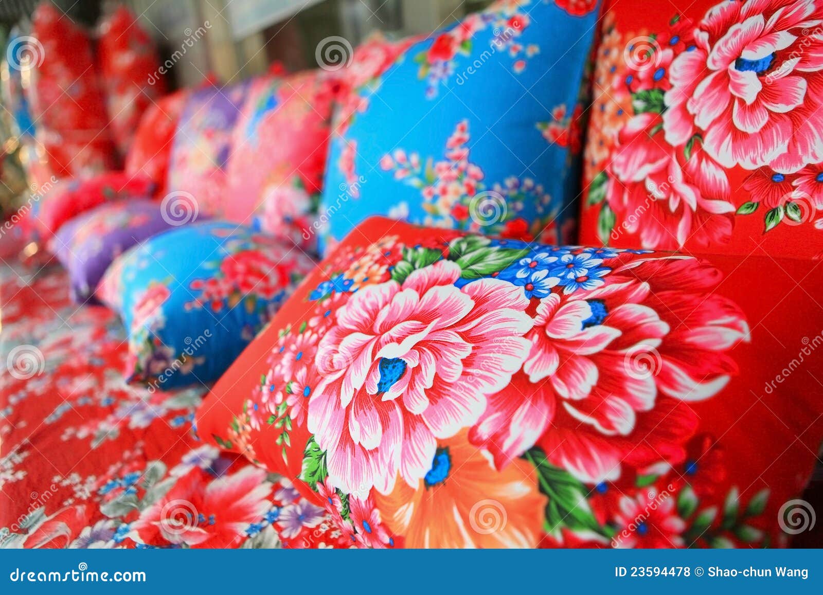 Traditional Chinese Cloth with Flower Style Stock Photo - Image of ...
