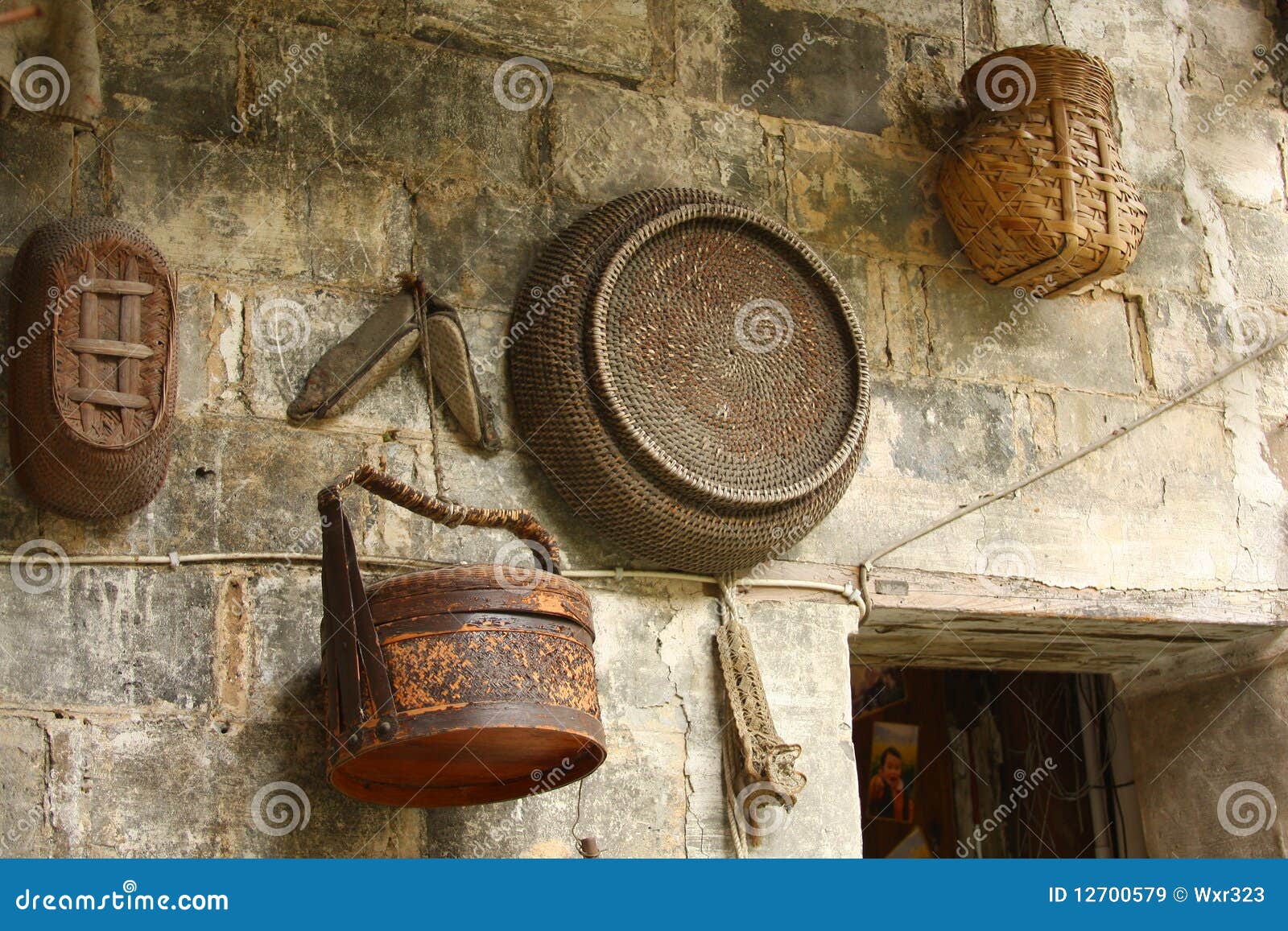 Traditional Chinese Containers Stock Image - Image of peasant, village ...