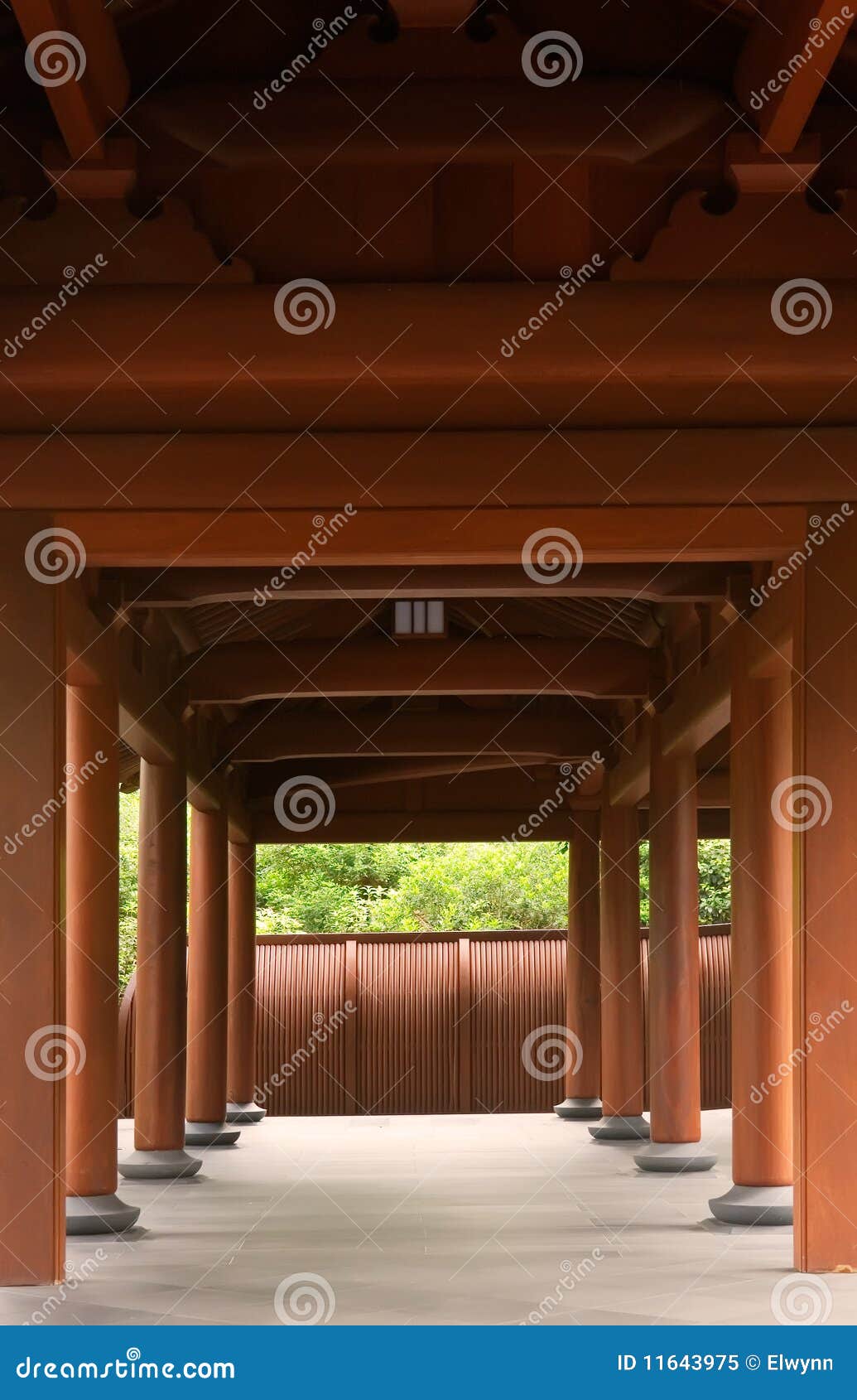 Traditional Chinese Corridor Made by Wood Stock Image - Image of ...