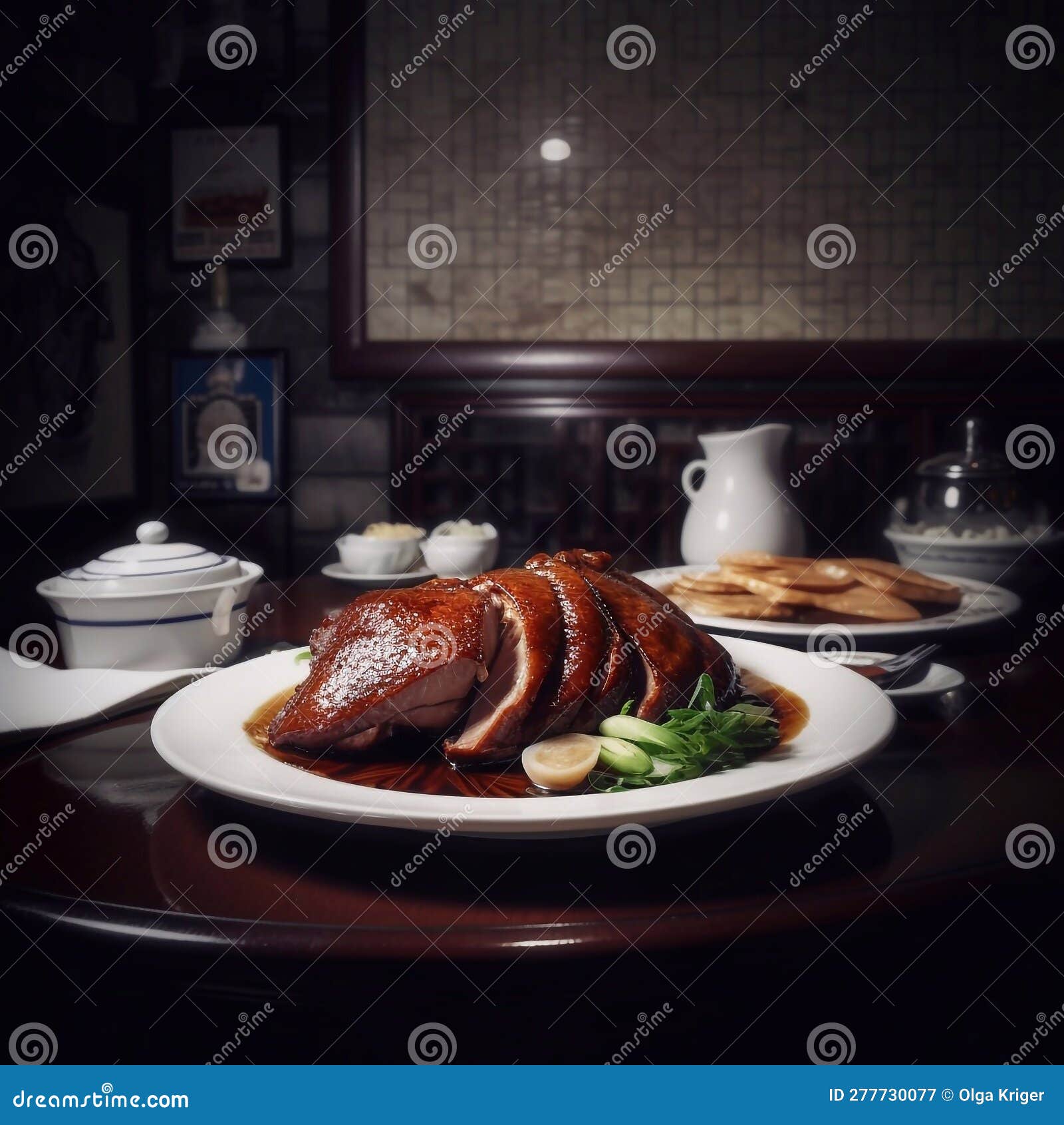 Traditional Chinese Dish, Peking Duck Stock Image - Image of cucumber ...