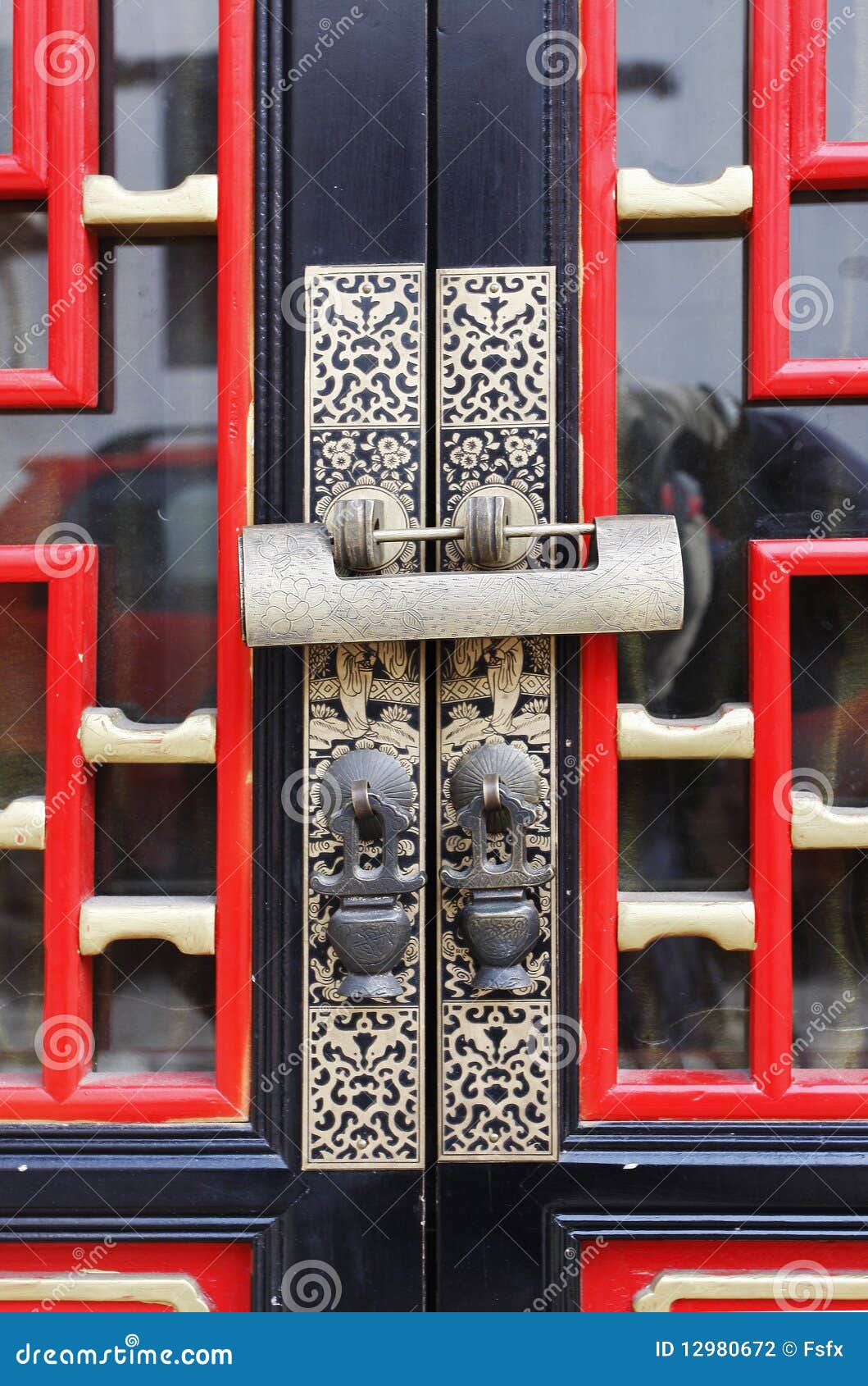 Traditional Chinese Door stock photo. Image of bright - 12980672