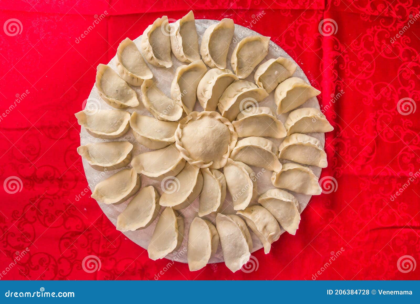 Traditional Chinese Dumplings in a Round Shape Stock Photo - Image of ...