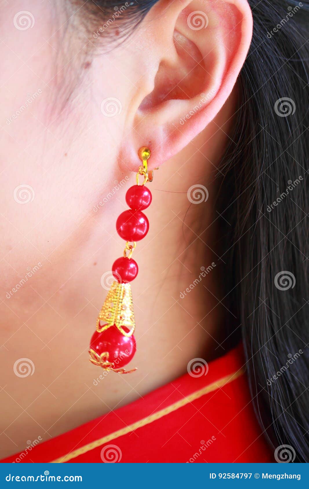 Traditional Chinese earbob stock image. Image of design - 92584797