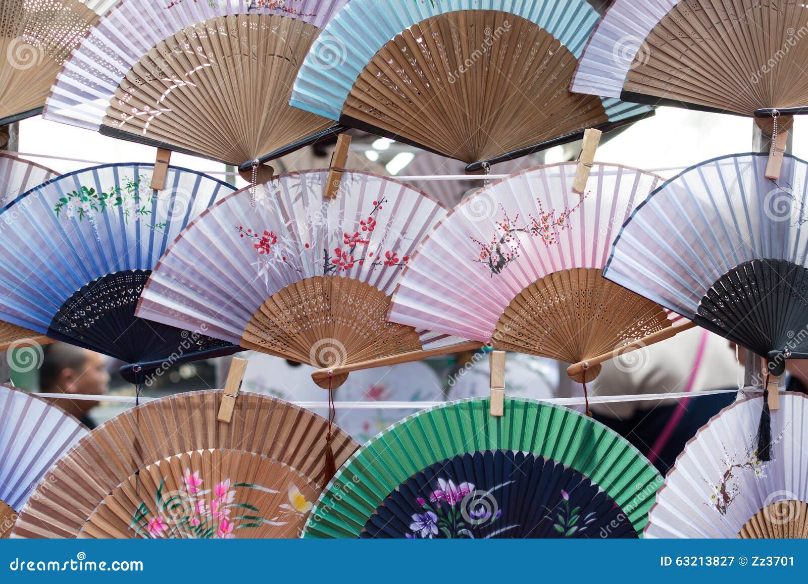 Traditional Chinese Fans stock image. Image of flowers - 63213827