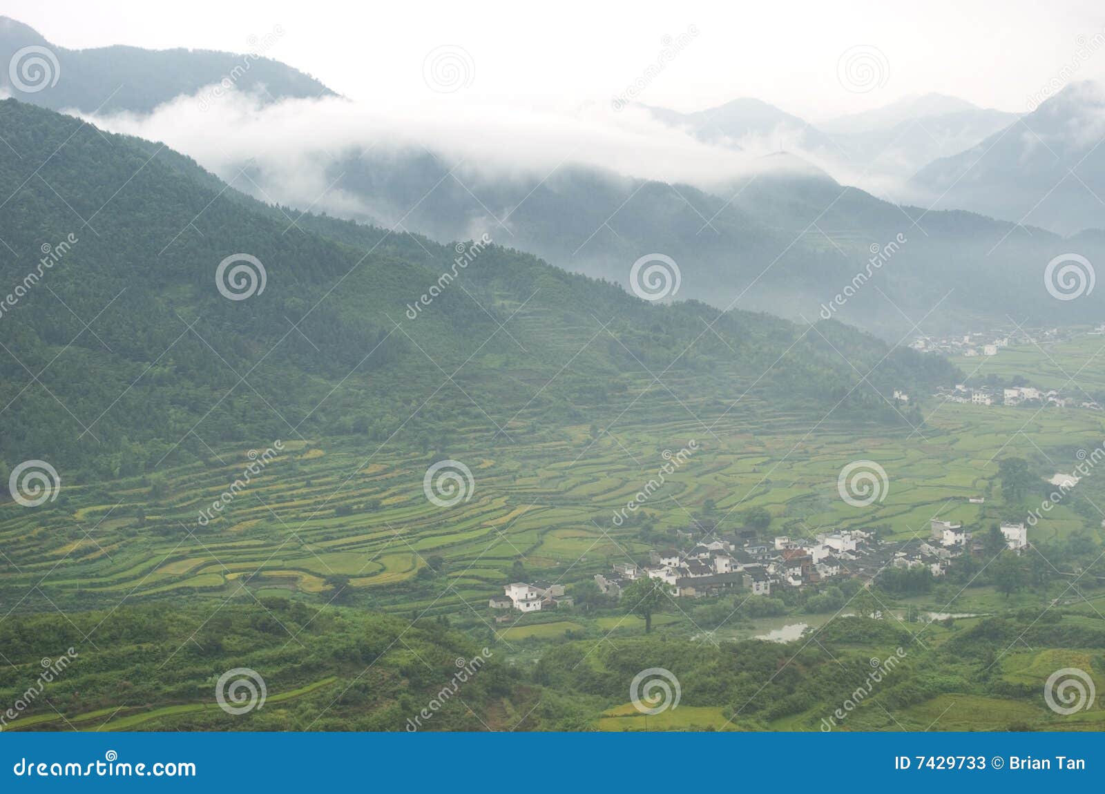 Traditional Chinese Farming Village Stock Image - Image of white ...