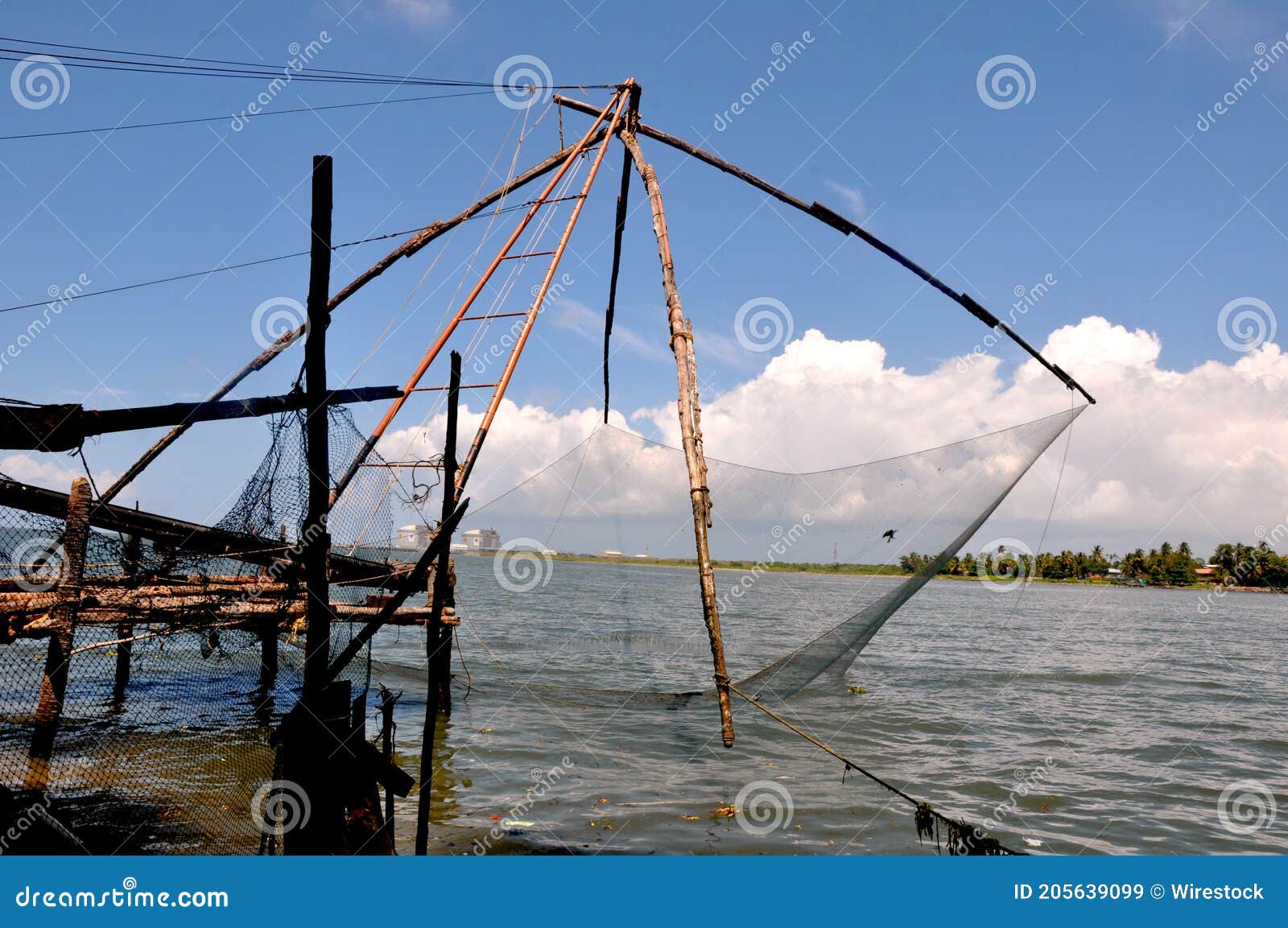 Traditional Chinese Fishing Net Stock Image - Image of fishing, sunny ...