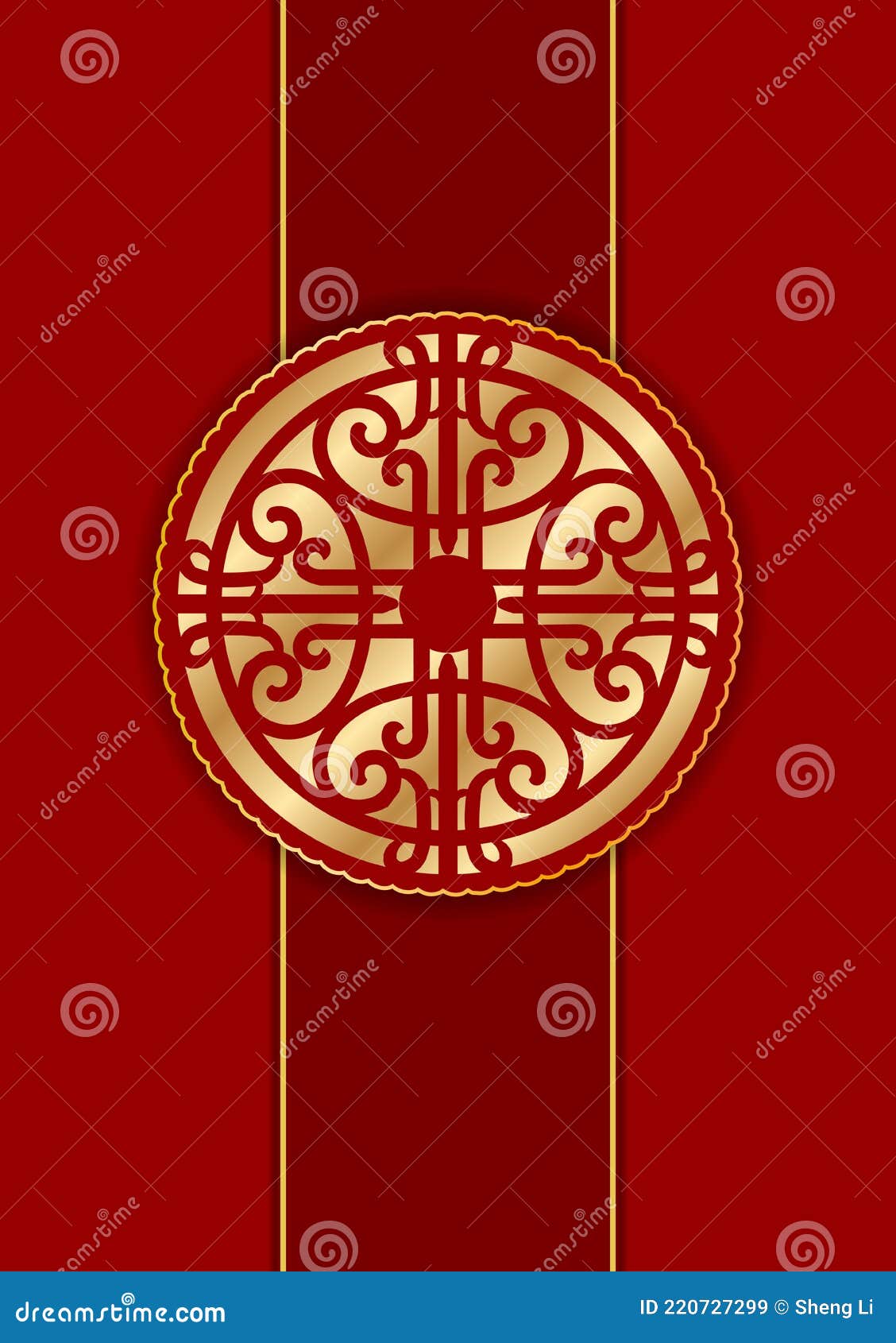 Traditional Chinese Greeting Card Template, Spring, Fortune Stock ...