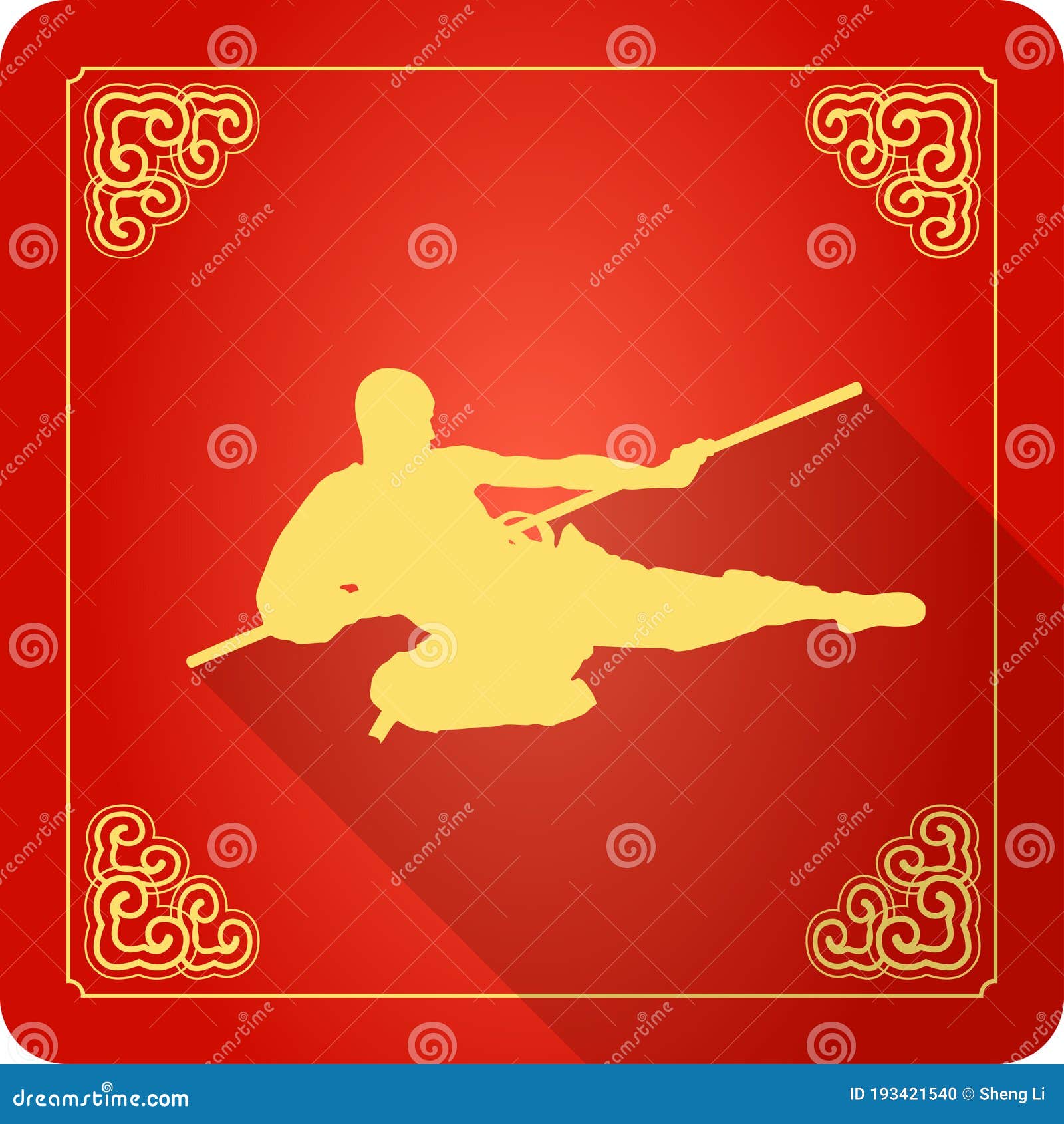 Traditional Chinese Kung Fu Master Icon, Flat Design Stock Vector ...