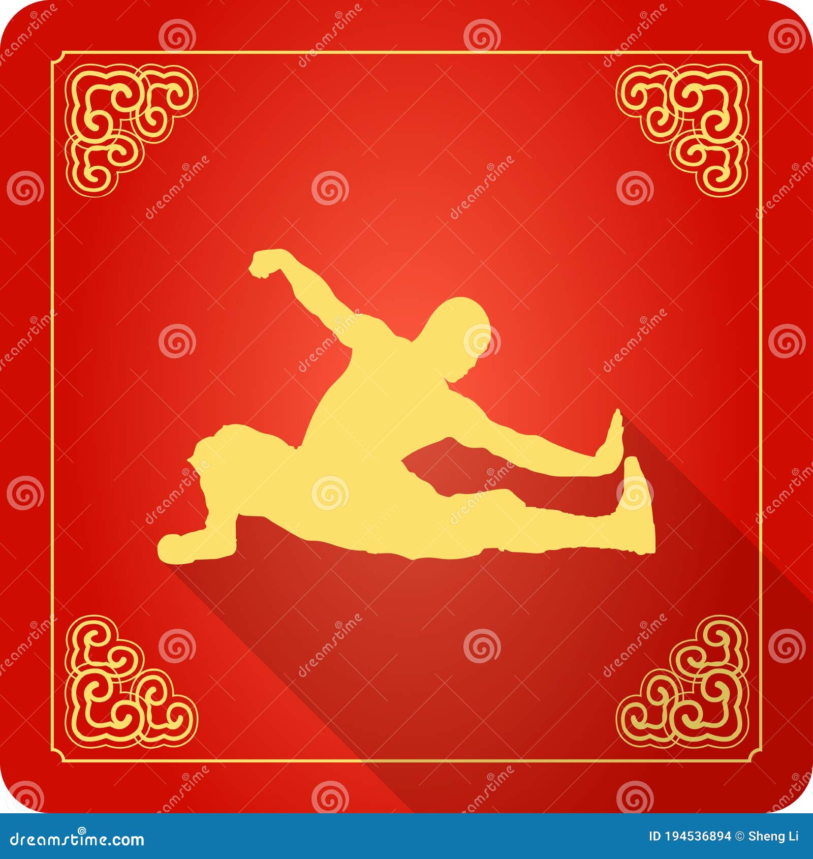 Traditional Chinese Kung Fu Master Icon, Flat Design Stock Vector ...