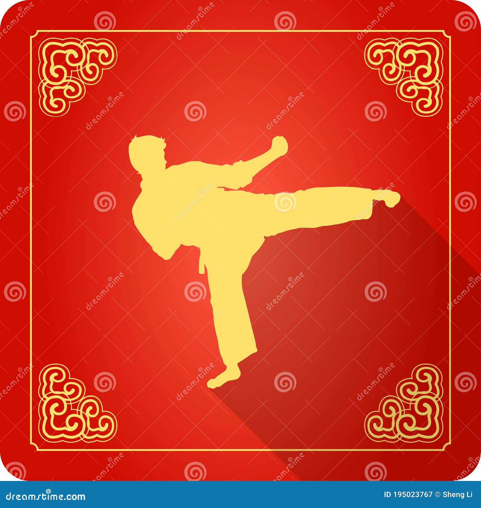 Traditional Chinese Kung Fu Master Icon, Flat Design Stock Vector ...