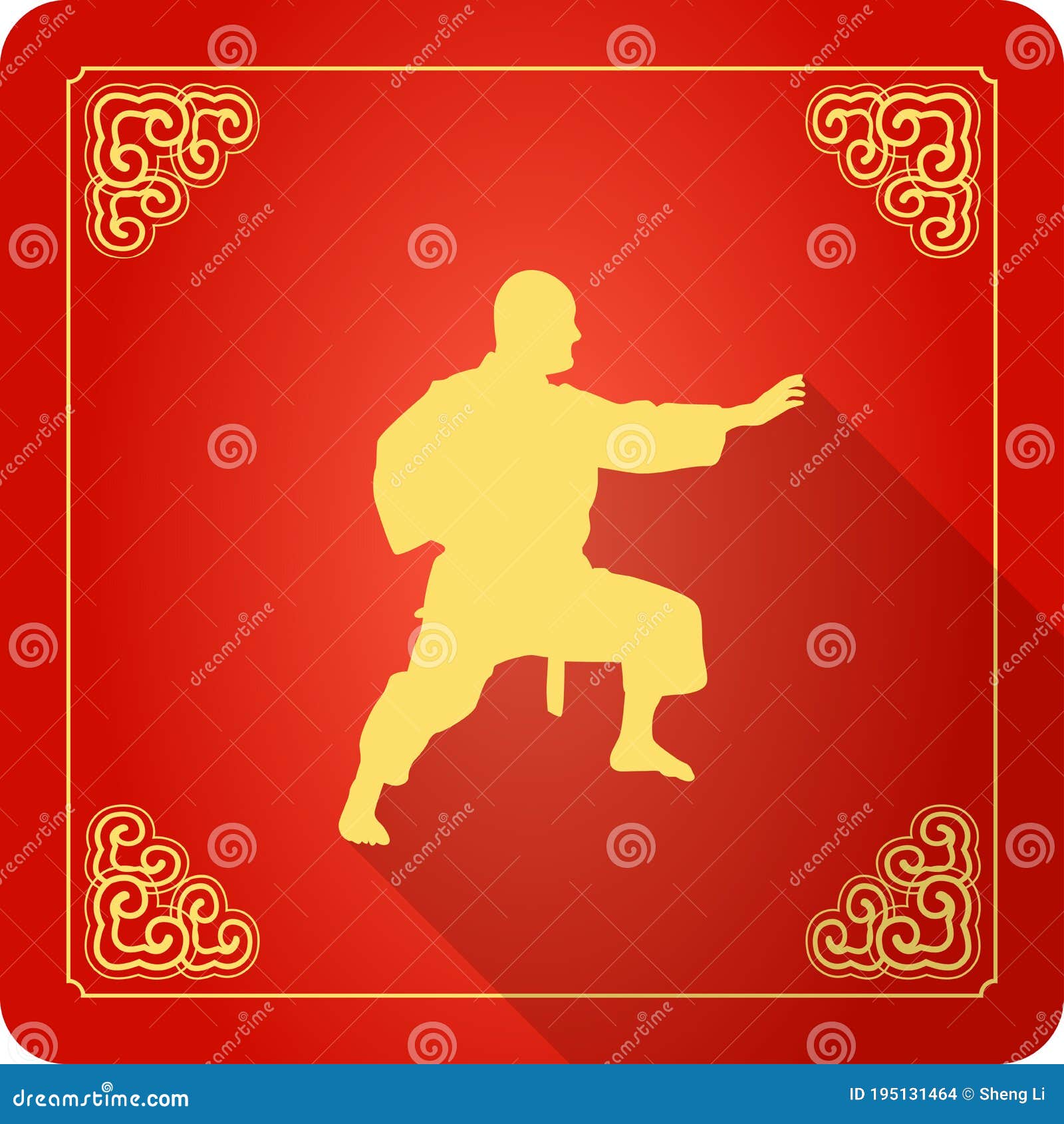 Traditional Chinese Kung Fu Master Icon, Flat Design Stock Vector ...