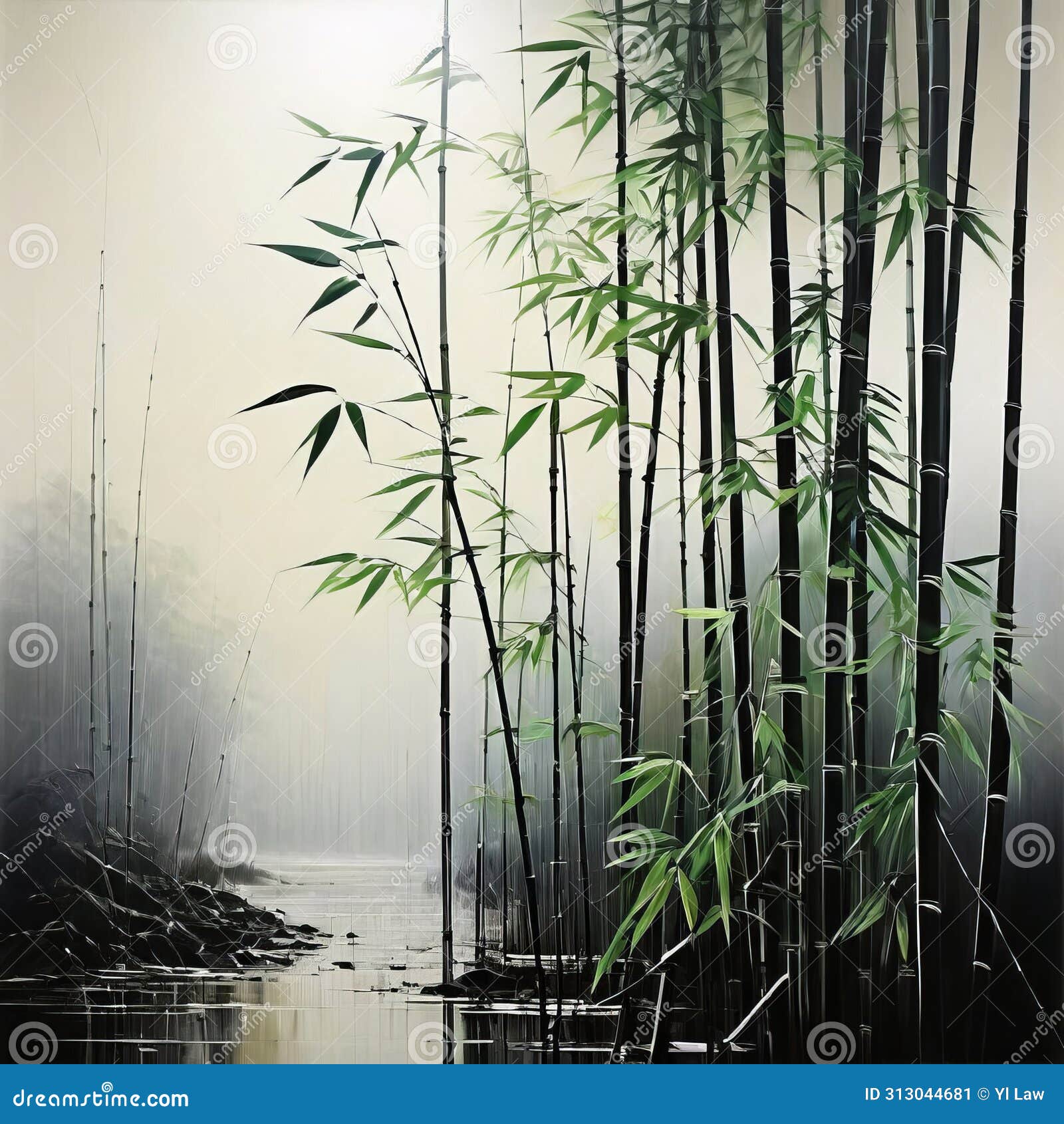 A Traditional Chinese Painting of Bamboo Forest Editorial Photo - Image ...