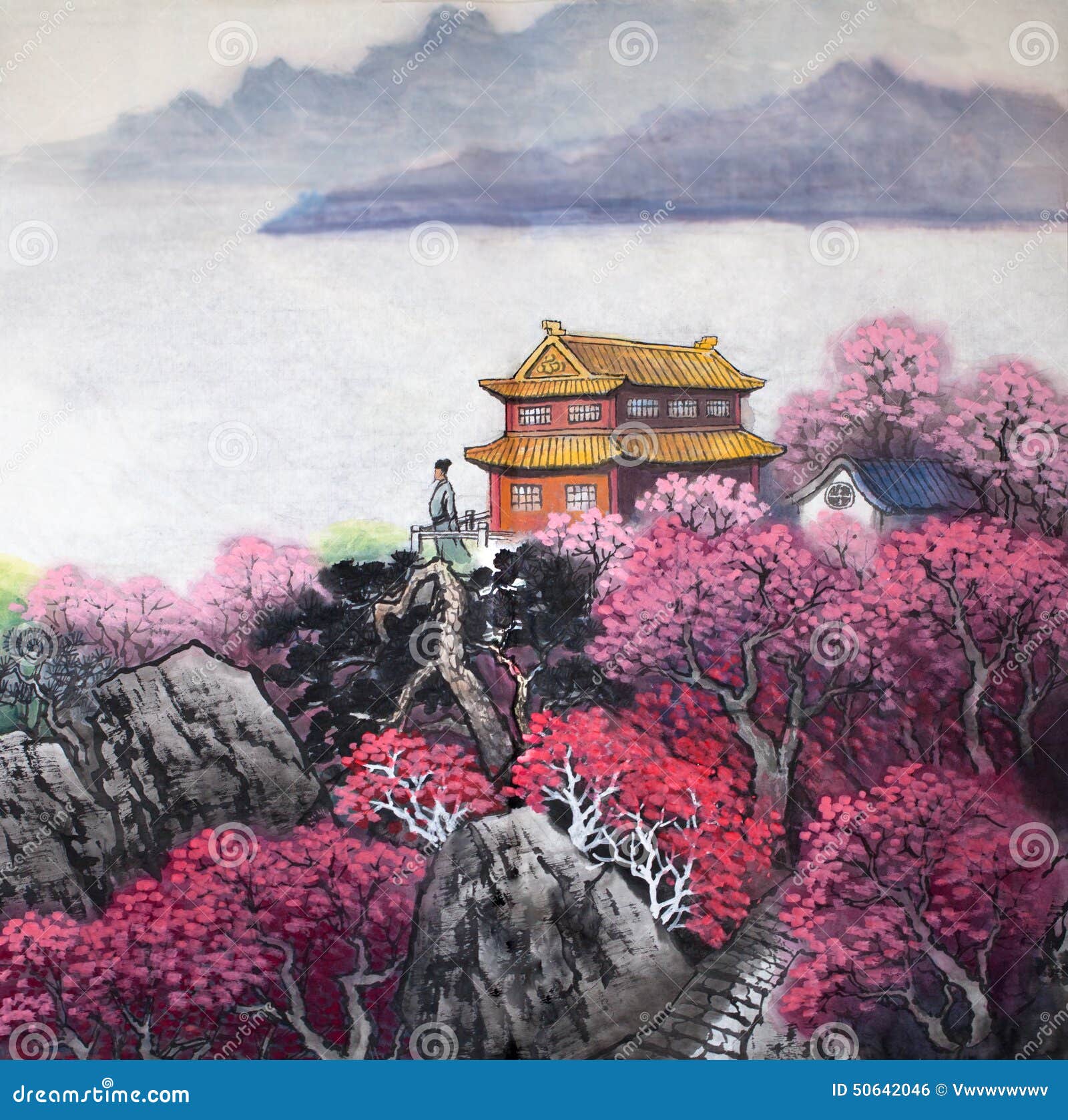 Traditional Chinese Painting Stock Illustration - Illustration of ...