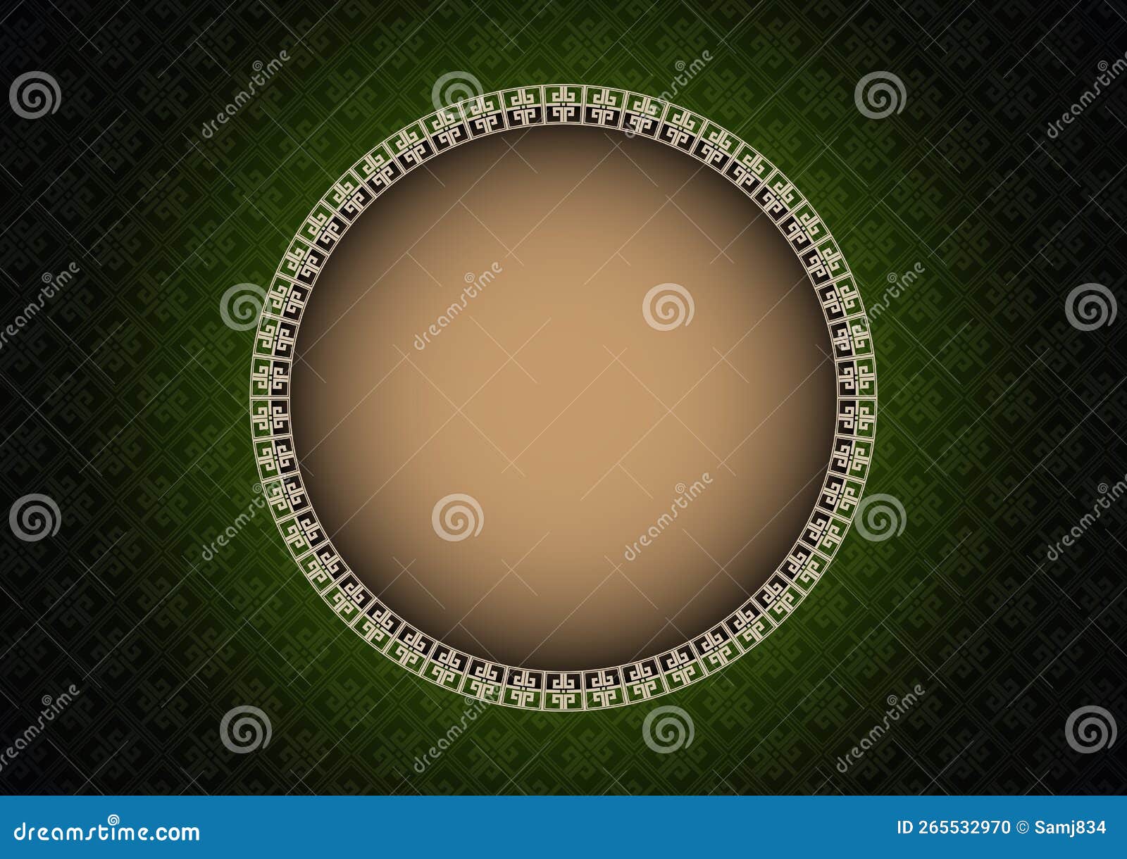 Traditional Chinese Pattern Background with Circle Frame Banner Stock ...