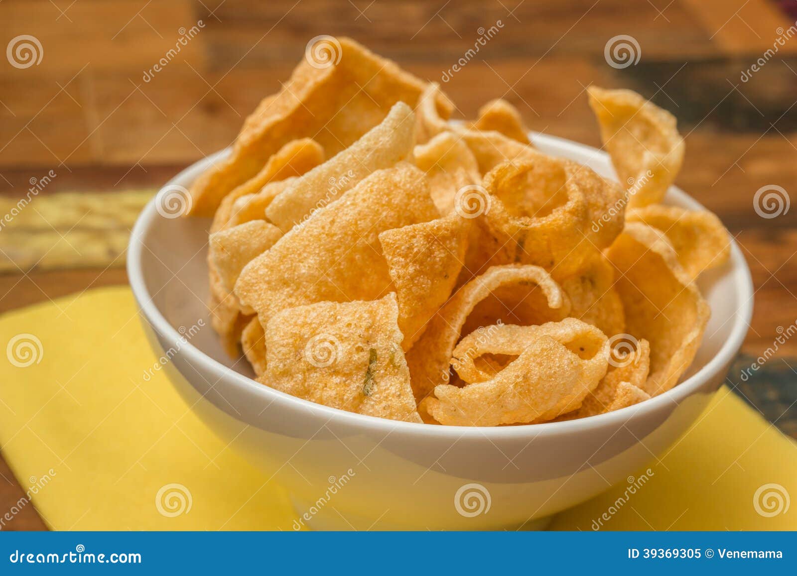 Traditional Chinese Prawn Crackers in White Bowl Stock Image - Image of ...