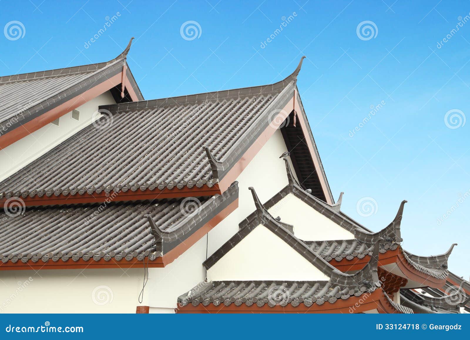Traditional Chinese Roof stock photo. Image of house - 33124718