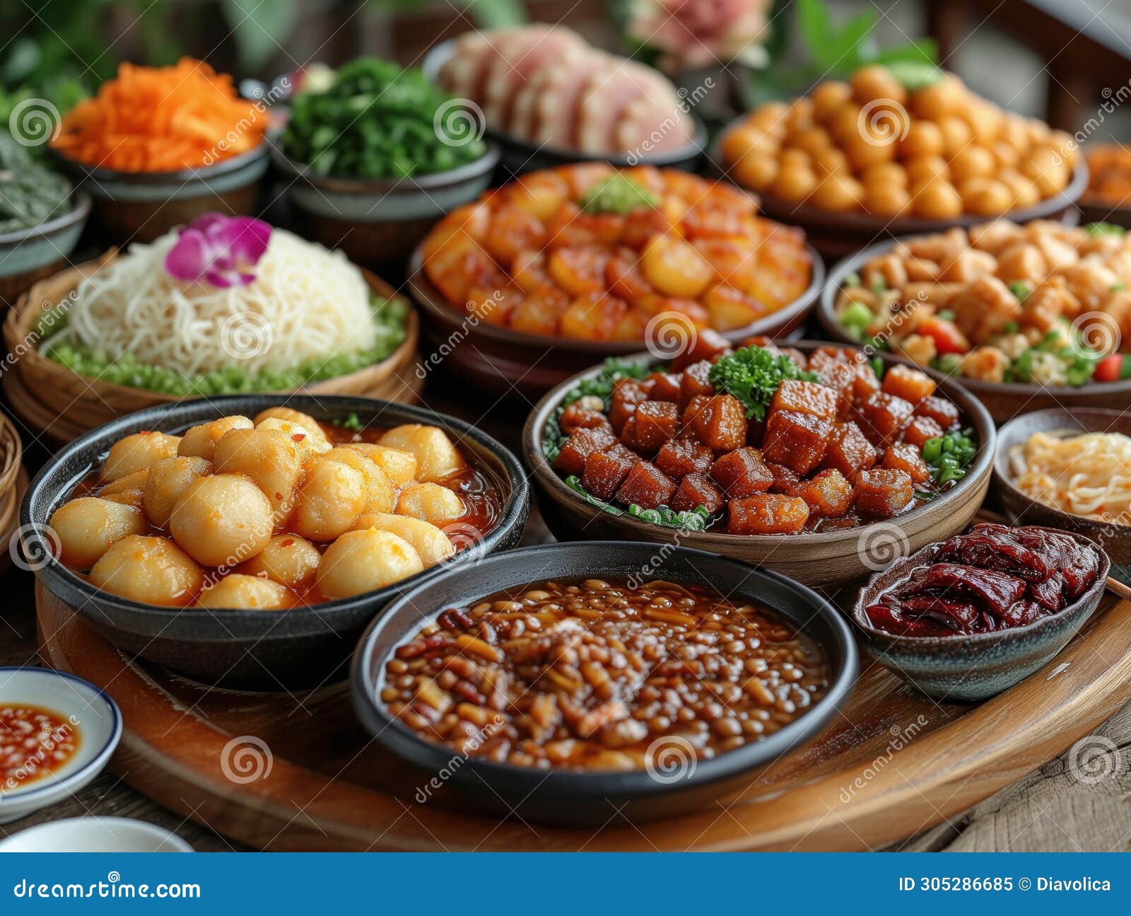 Traditional Chinese Snacks Assorted Stock Illustration - Illustration ...