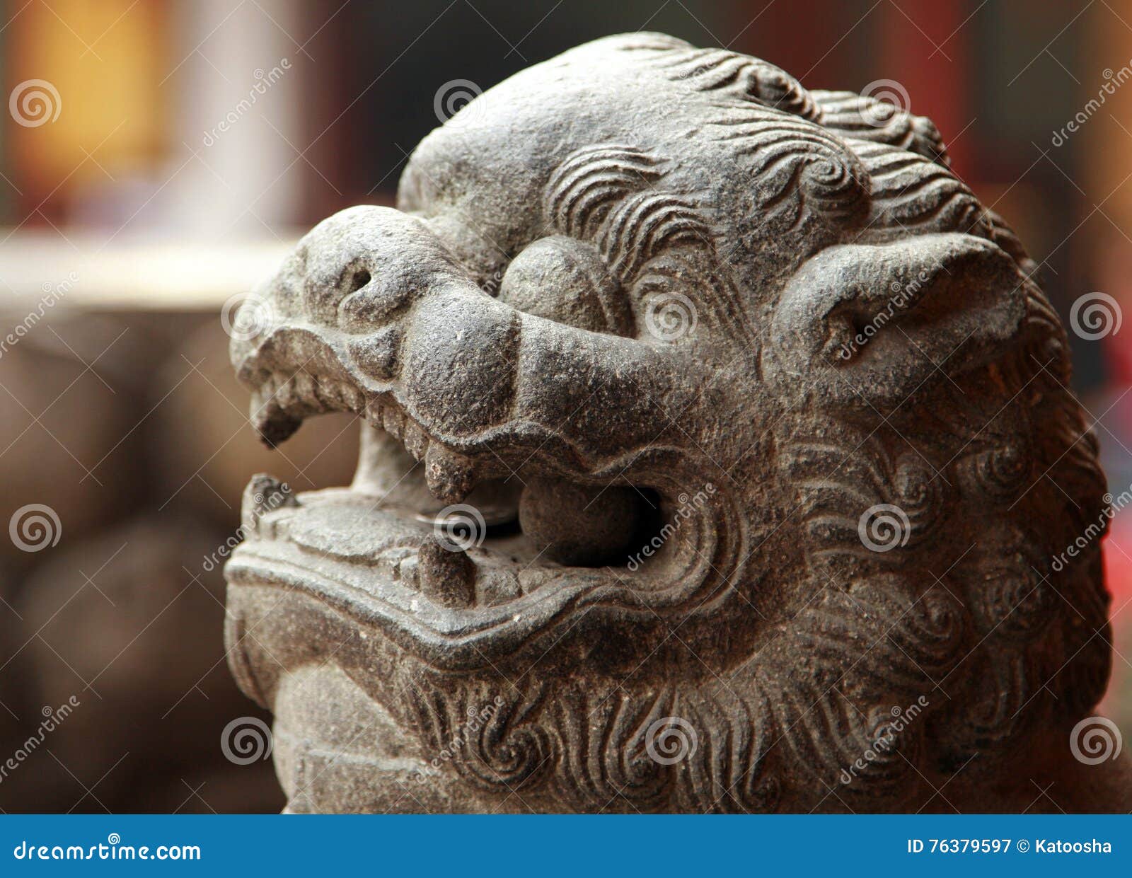 Traditional Chinese Stone Lion Stock Image - Image of guard, dynasty ...