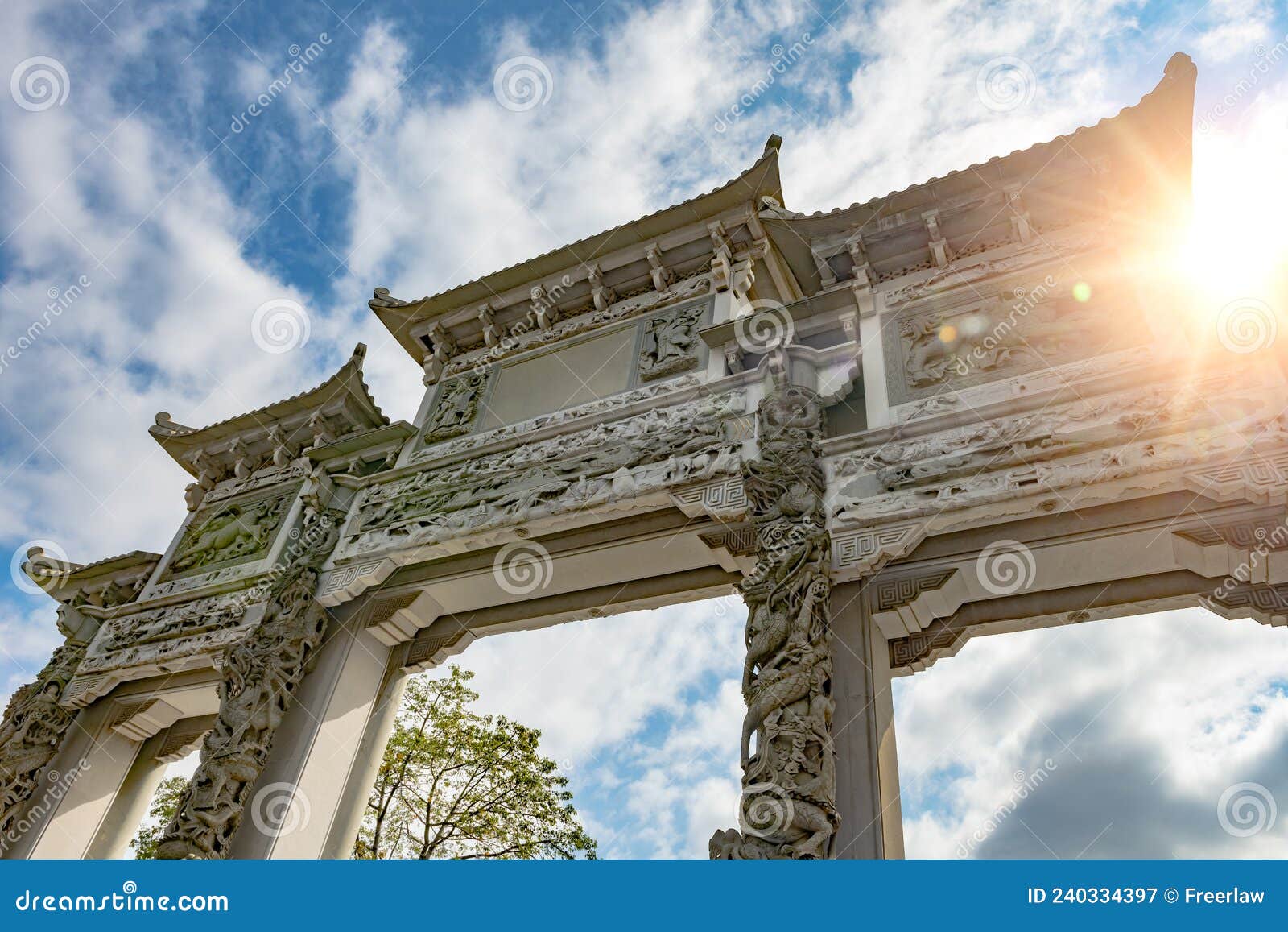 A Traditional Chinese Style Torii in a Sunny Morning Stock Image ...