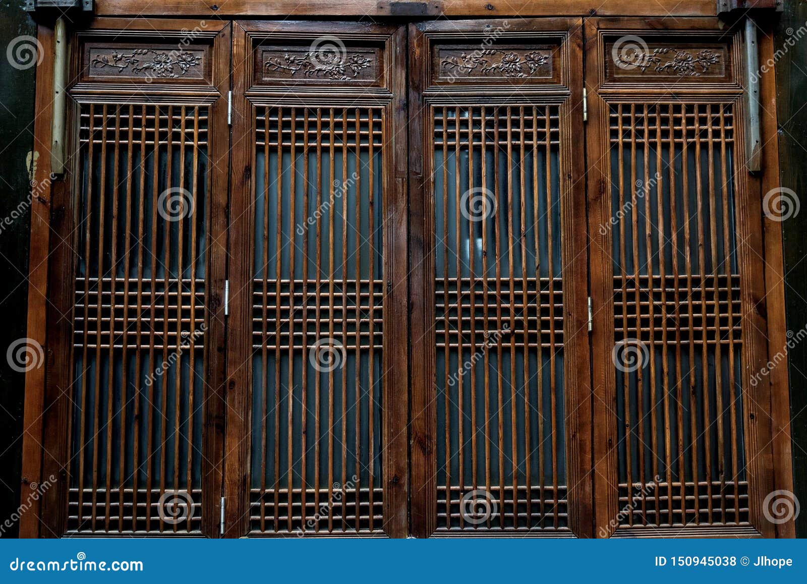 Traditional Chinese Style Window in a Garden Stock Photo - Image of ...