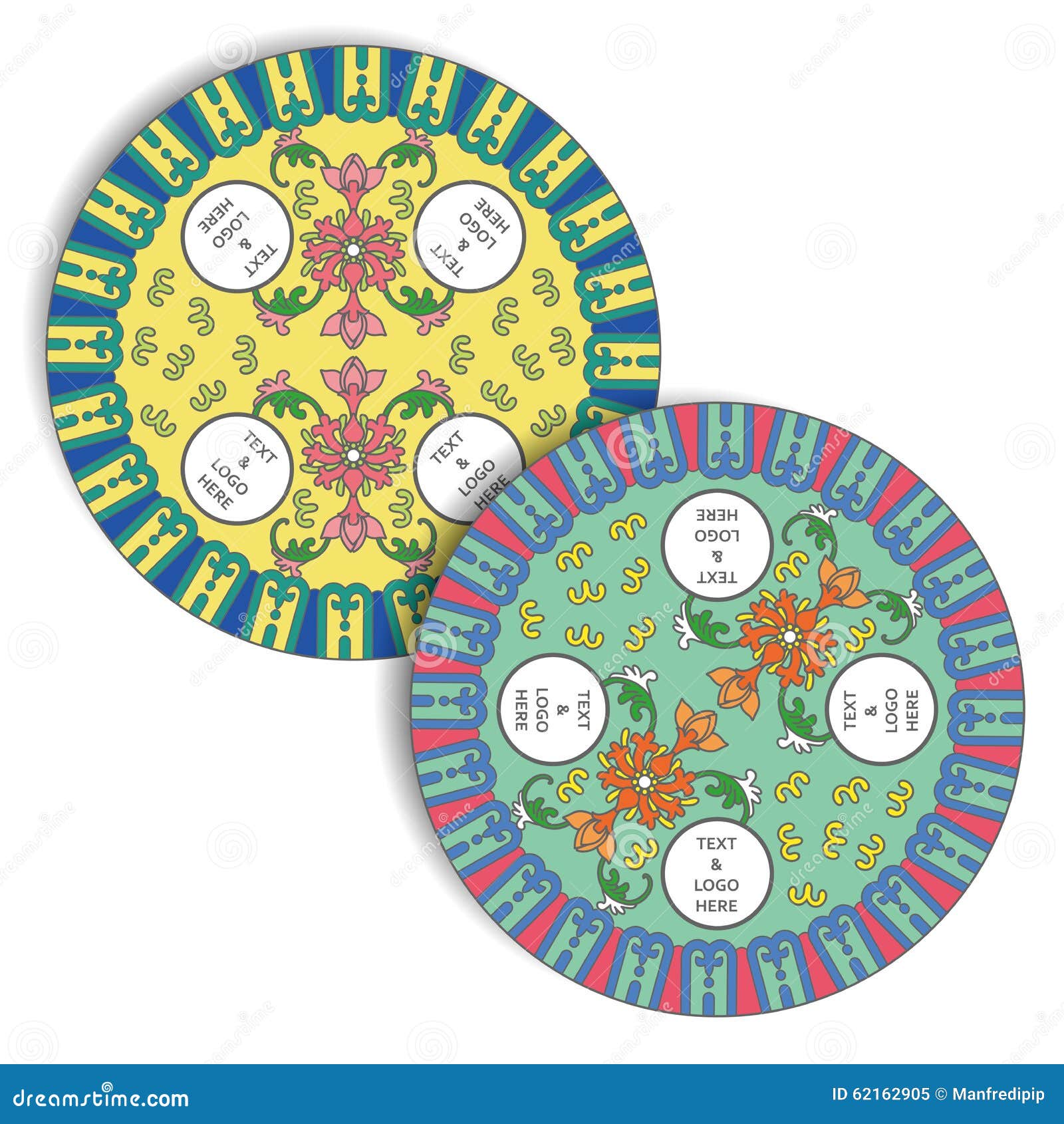 Traditional Chinese Tableware Pattern for Table Mat & Coaster Stock ...