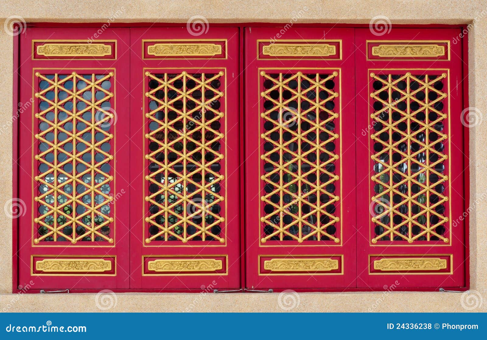Temple Window And Thai Architecture Royalty-Free Stock Photo ...