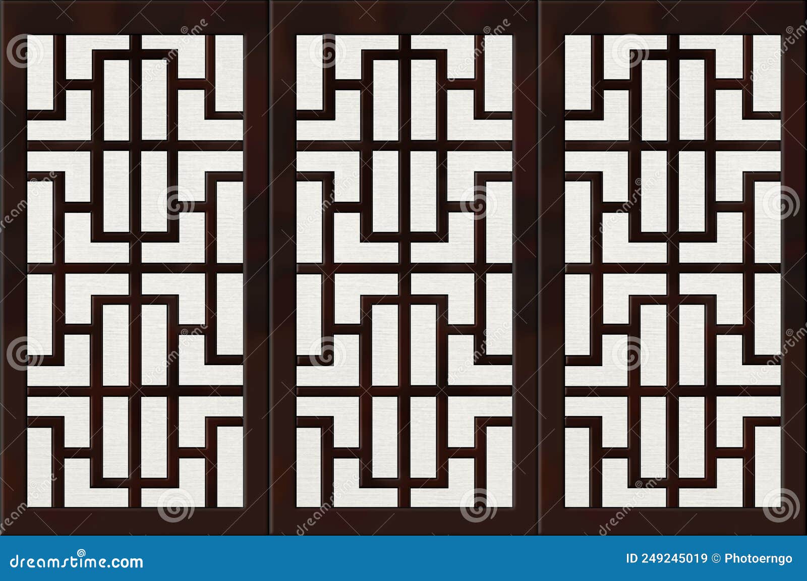 Traditional Chinese Window with Wooden Material Stock Illustration ...