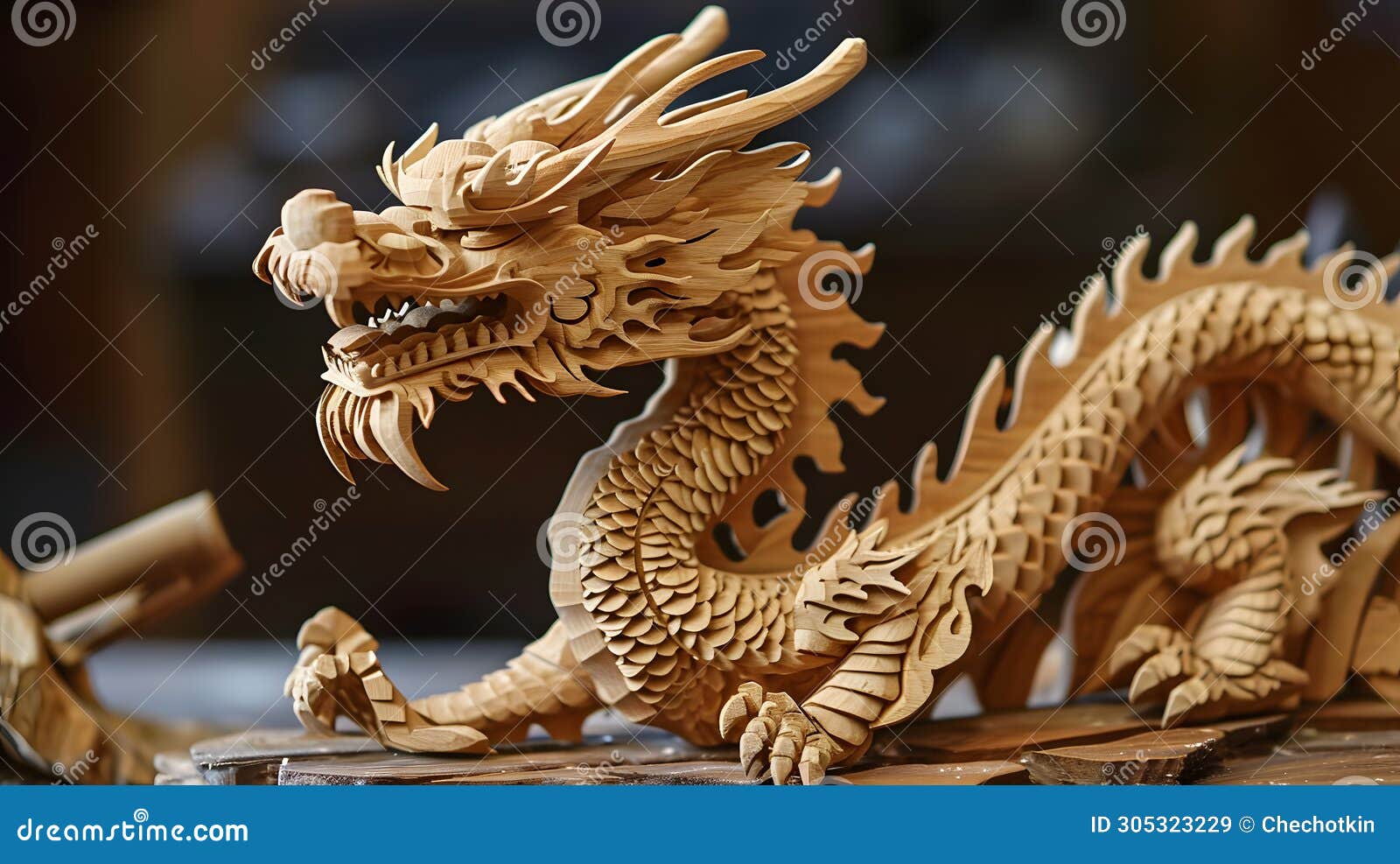 Traditional Chinese Wooden Dragon, Symbol of the Year, Generative Ai ... Traditional Chinese Wooden Dragon, Symbol of the Year, Generative Ai ...