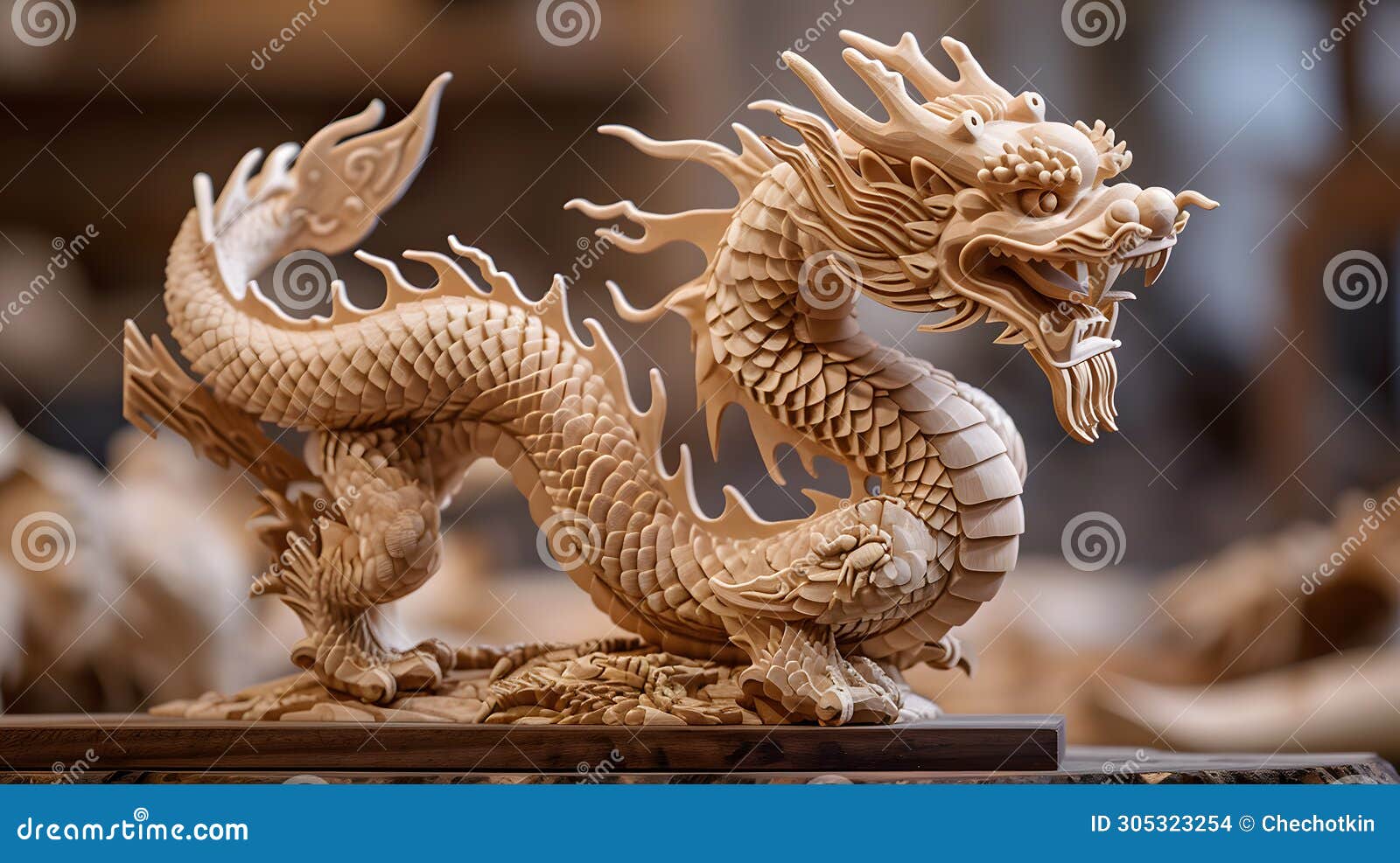 Traditional Chinese Wooden Dragon, Symbol of the Year, Generative Ai ... Traditional Chinese Wooden Dragon, Symbol of the Year, Generative Ai ...