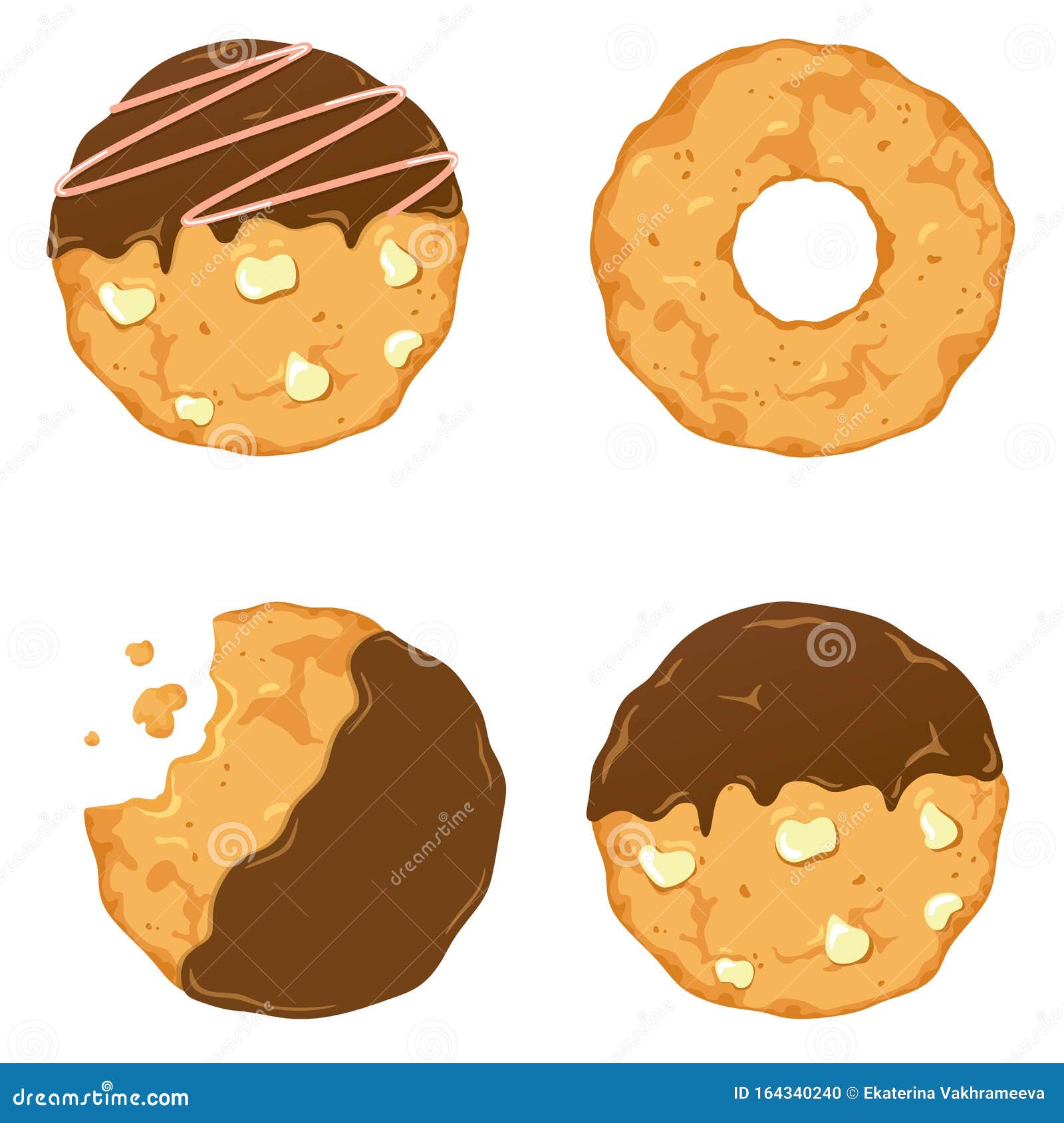 Traditional Cookies with Chocolate Crisps. Bitten, Broken, Cookie ...