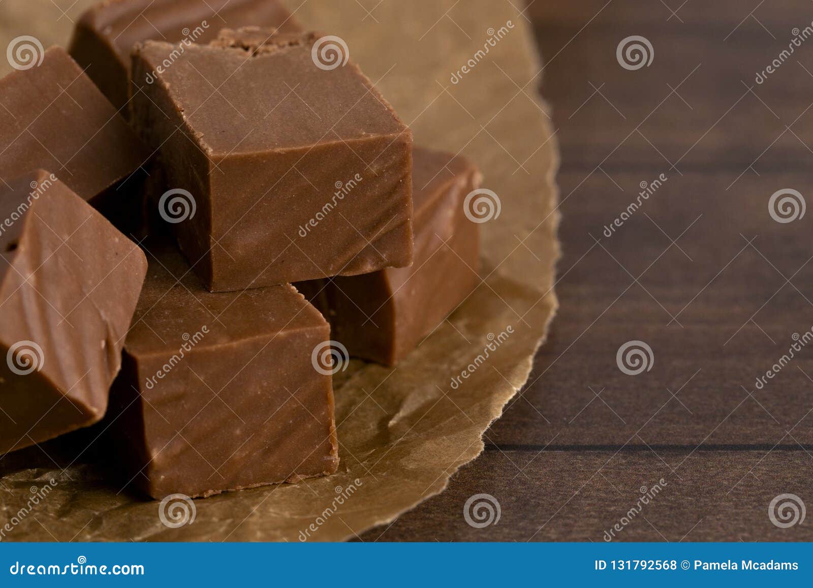 Traditional Chocolate Fudge on a Baking Paper Stock Photo - Image of ...