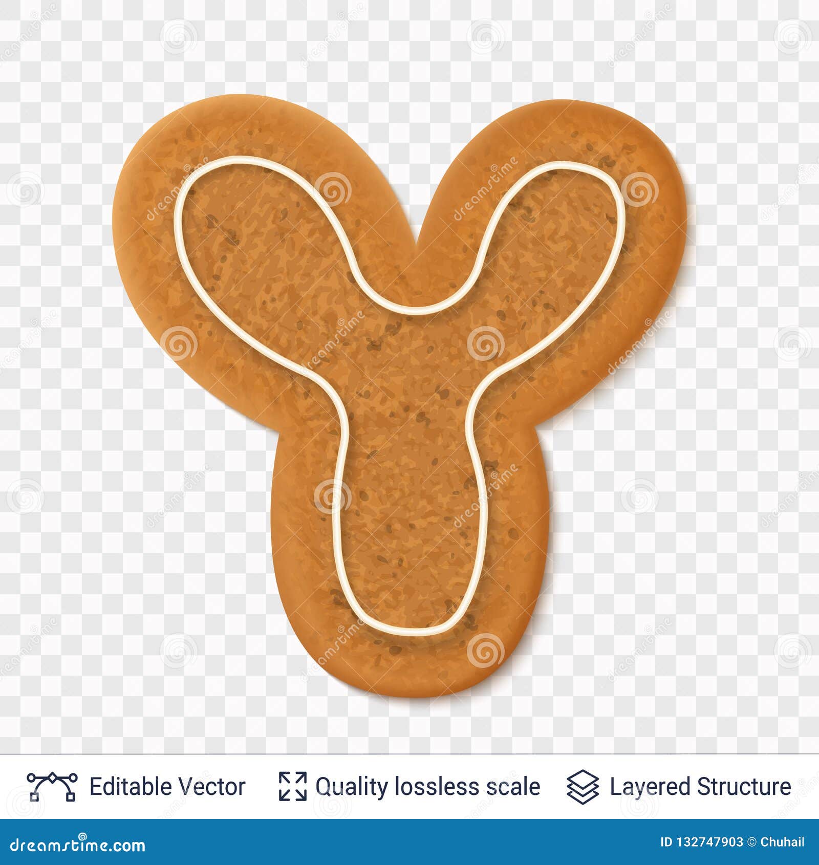 Gingerbread Letter Y Symbol with Drop Shadow. Stock Vector ...