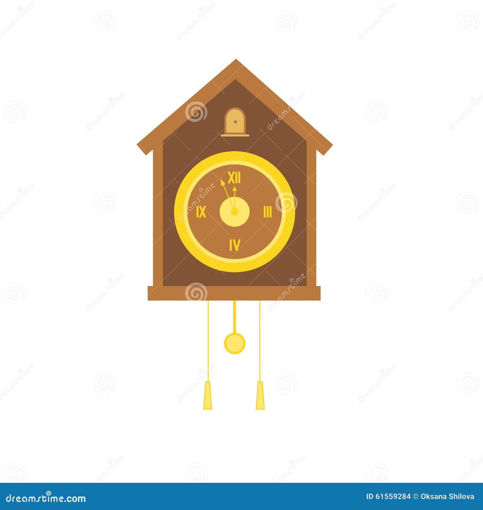 Cuckoo Clocks Line Icon, Concept Sign, Outline Vector Illustration ...