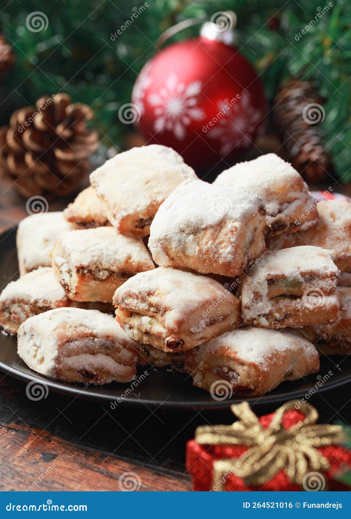 Traditional Christmas German Mini Apple Stollen Bites Stock Photo ...