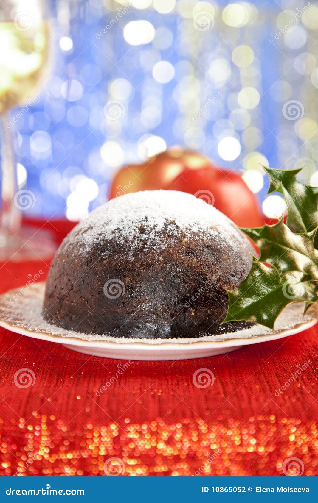 Traditional Christmas Pudding with Decorations Stock Photo - Image of ...
