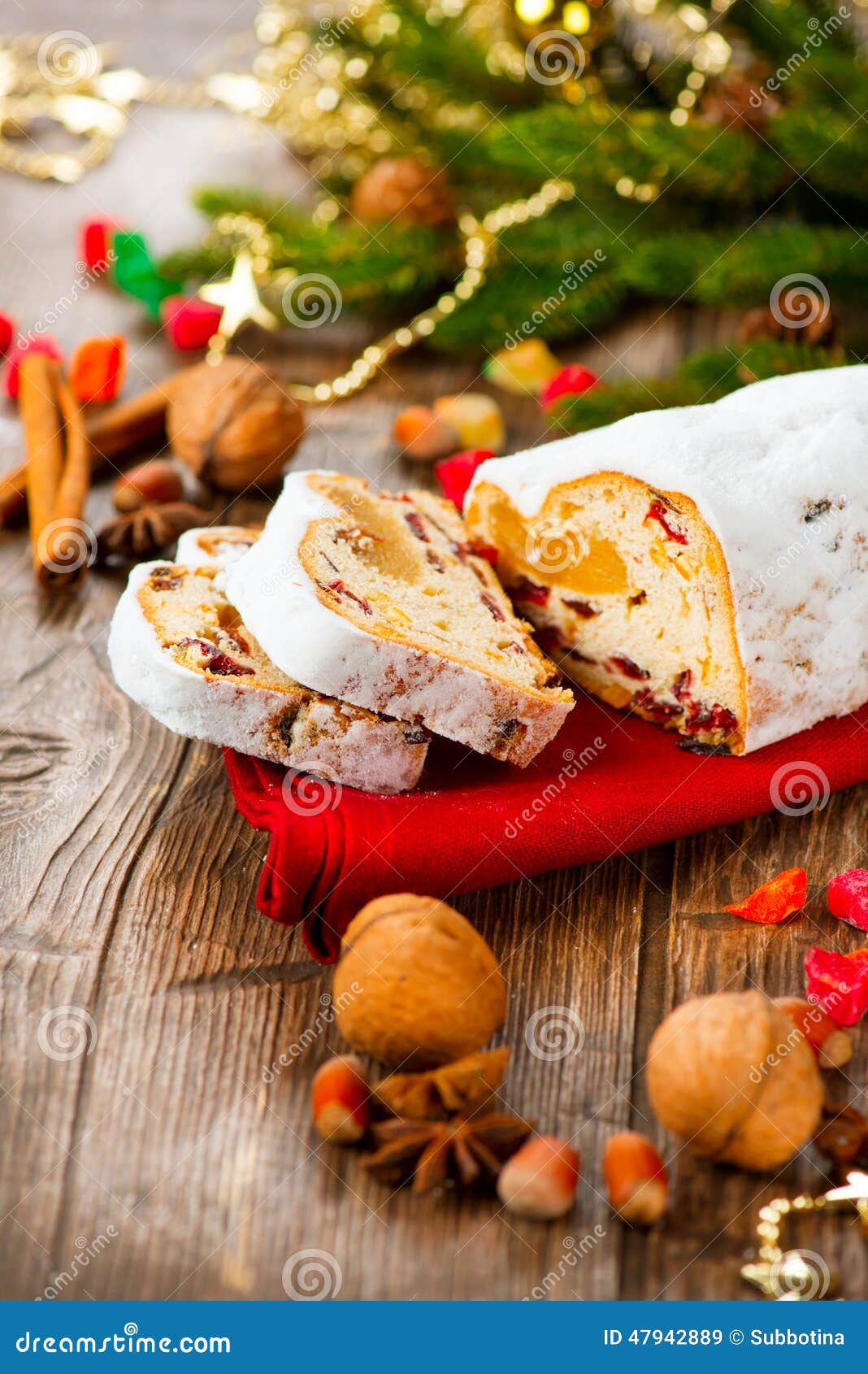 Traditional Christmas Stollen Stock Image - Image of celebration ...