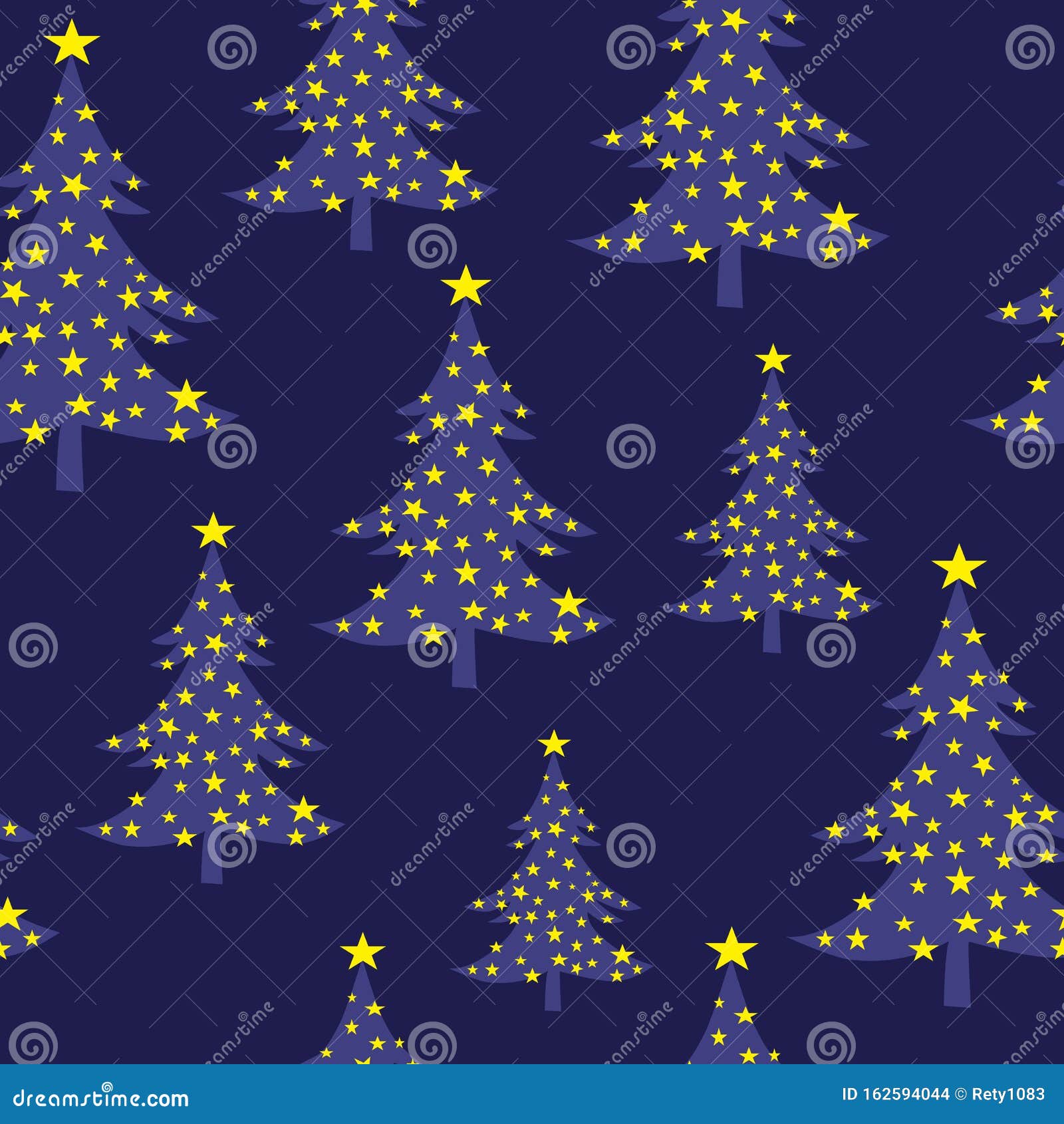 Christmas Trees Seamless Pattern, Traditional Christmas Surface Pattern ...