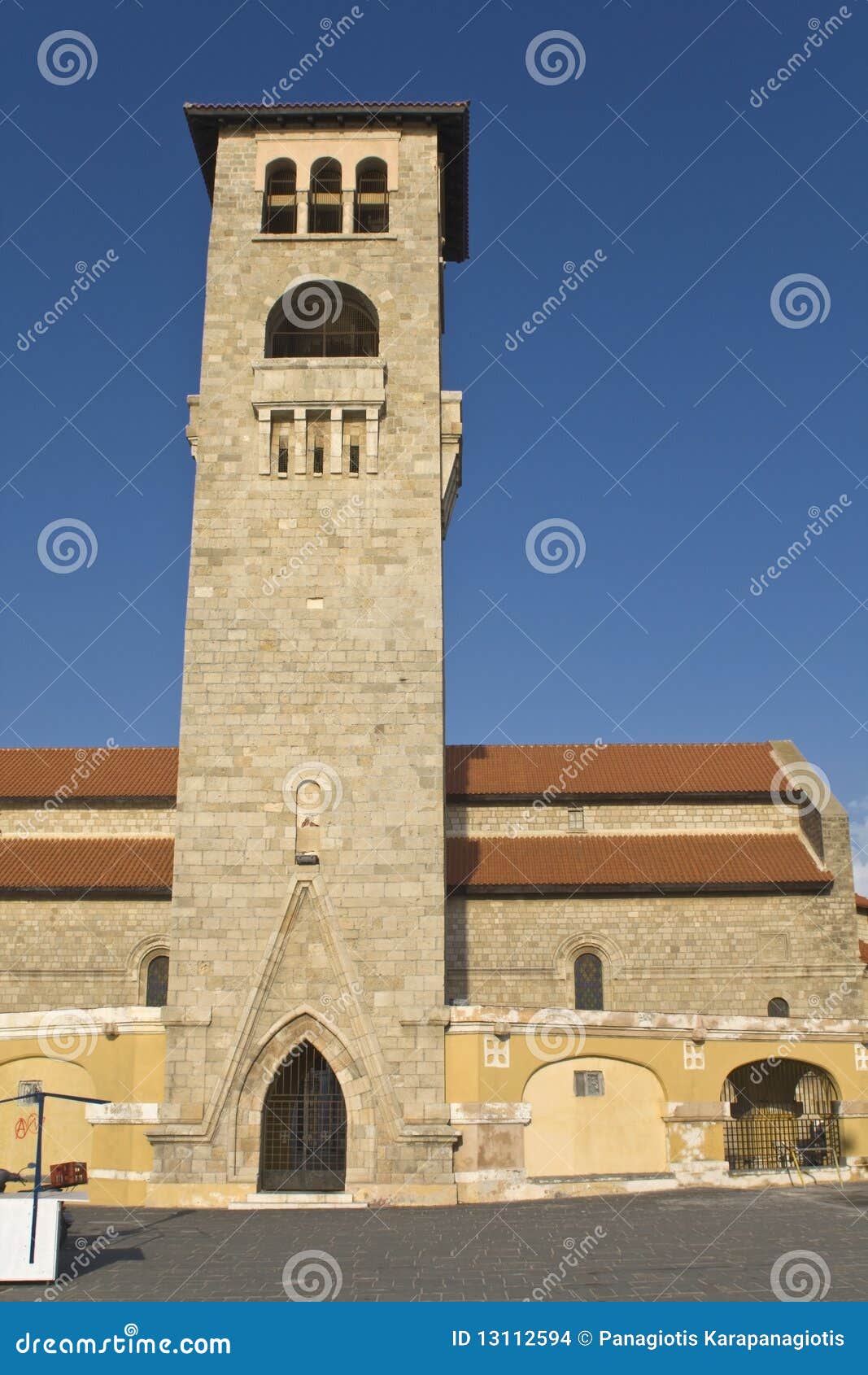 Traditional Church at Rhodes, Greece Stock Photo - Image of park ...