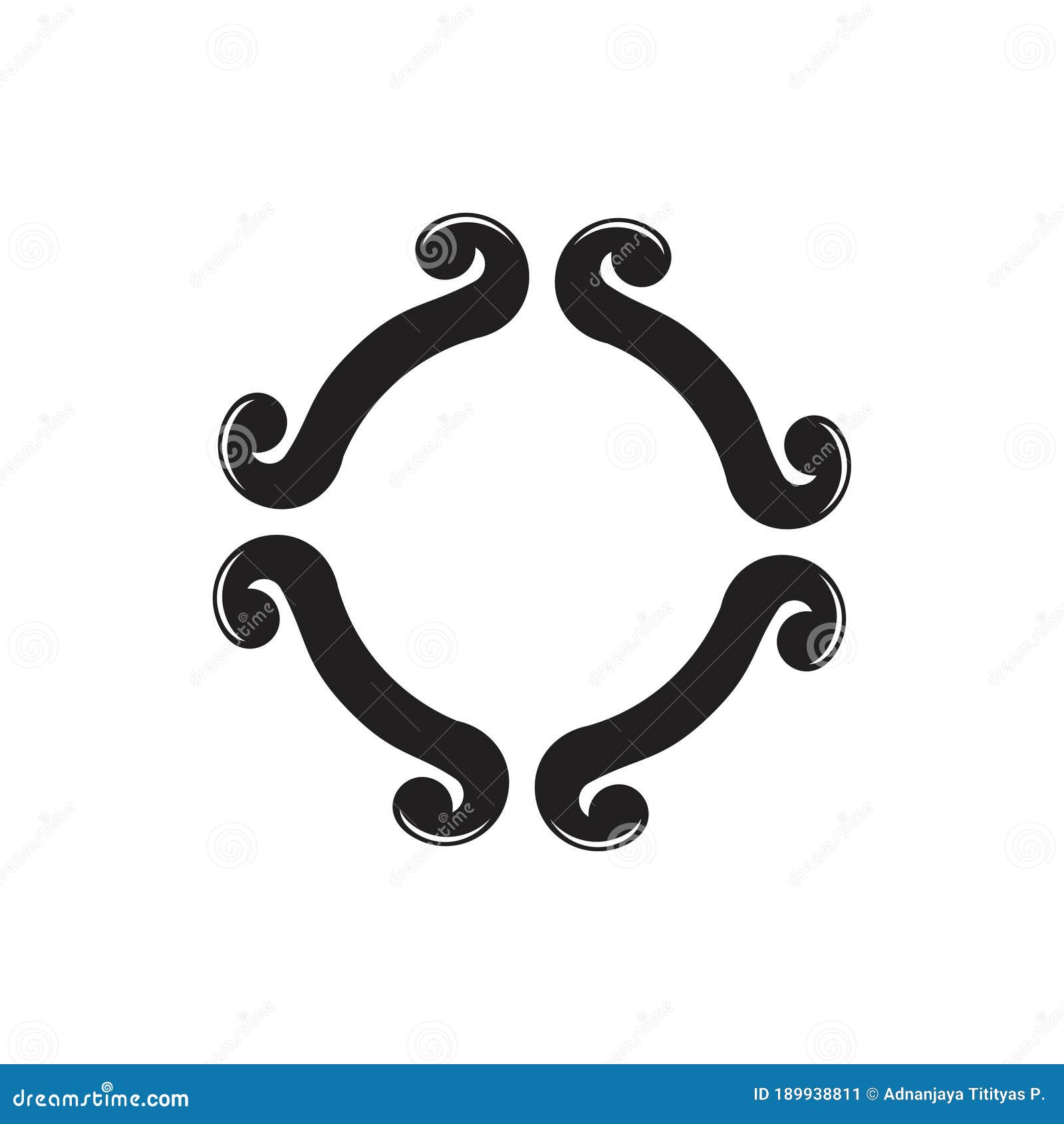 Traditional Classic Circle Curl Design Logo Vector Stock Vector ...