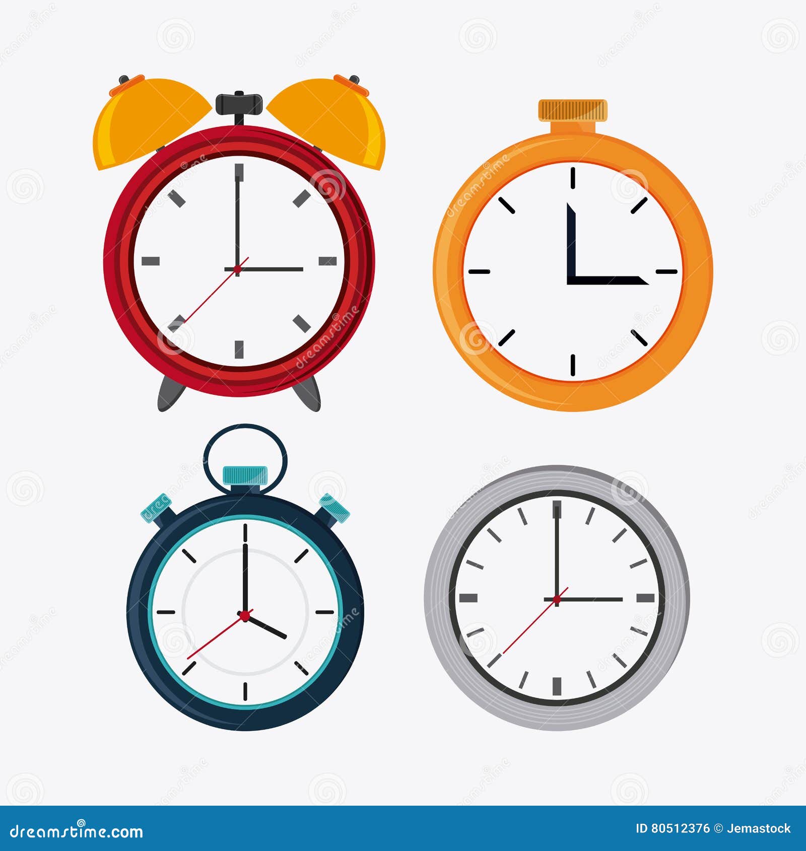 Traditional Clock and Chronometer Design Stock Vector - Illustration of ...