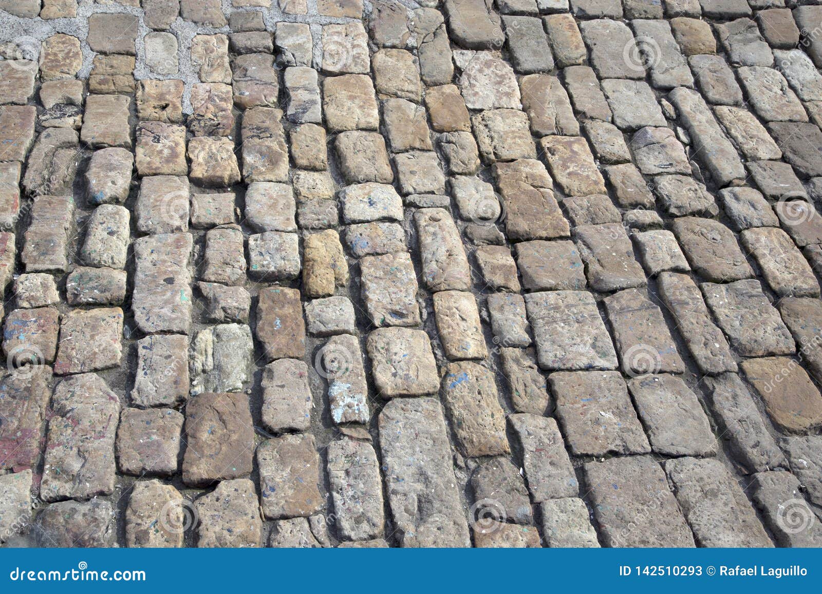 Traditional Eroded Cobble Stone Pavement Stock Image - Image of dark ...
