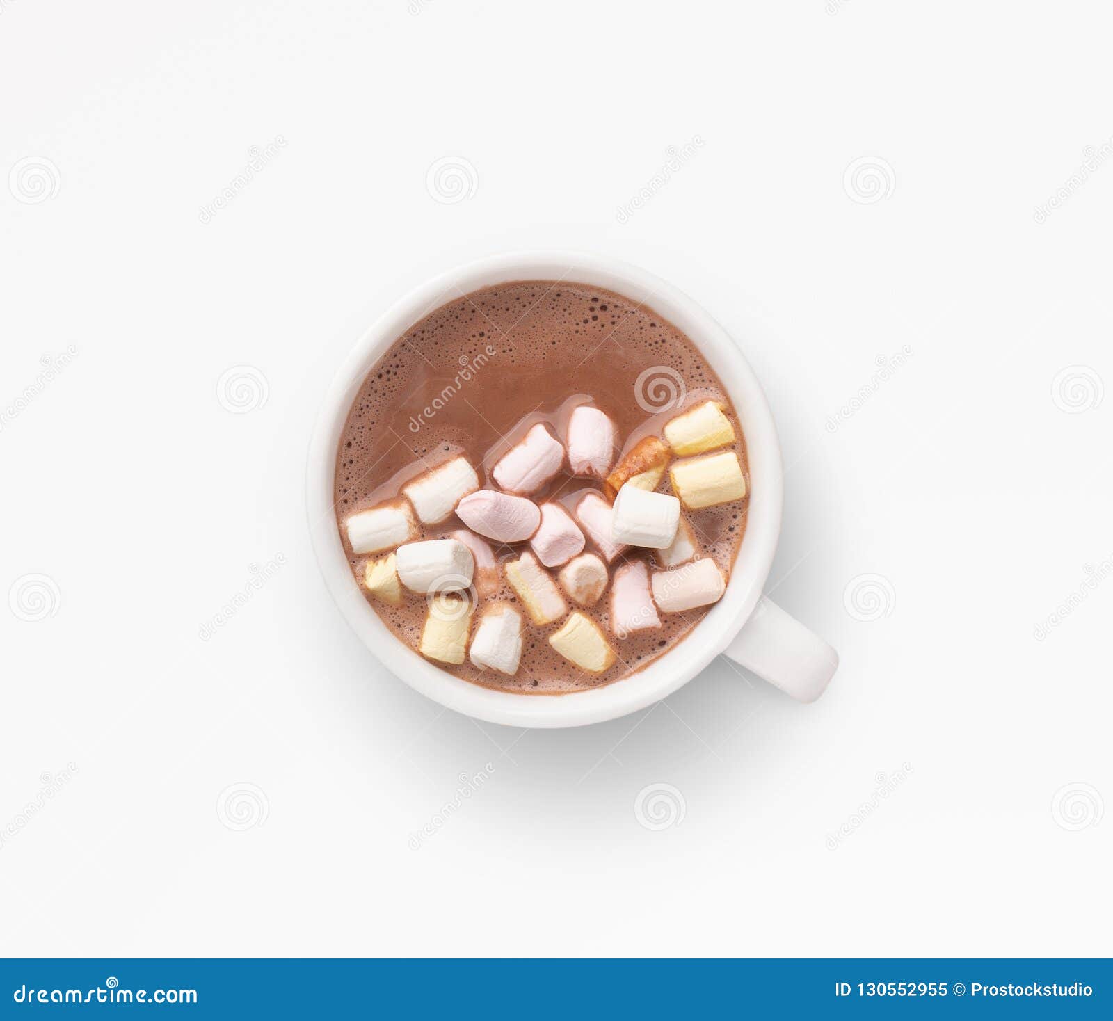 Traditional Cocoa Mug Isolated on White, Top View Stock Image - Image ...