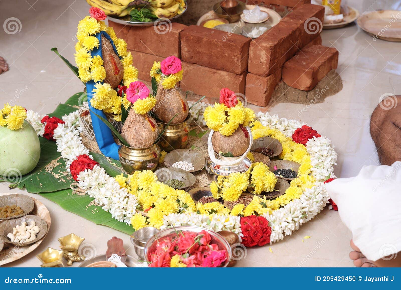 Traditional Coconut Kumbam for Pooja Stock Photo - Image of kalasam ...