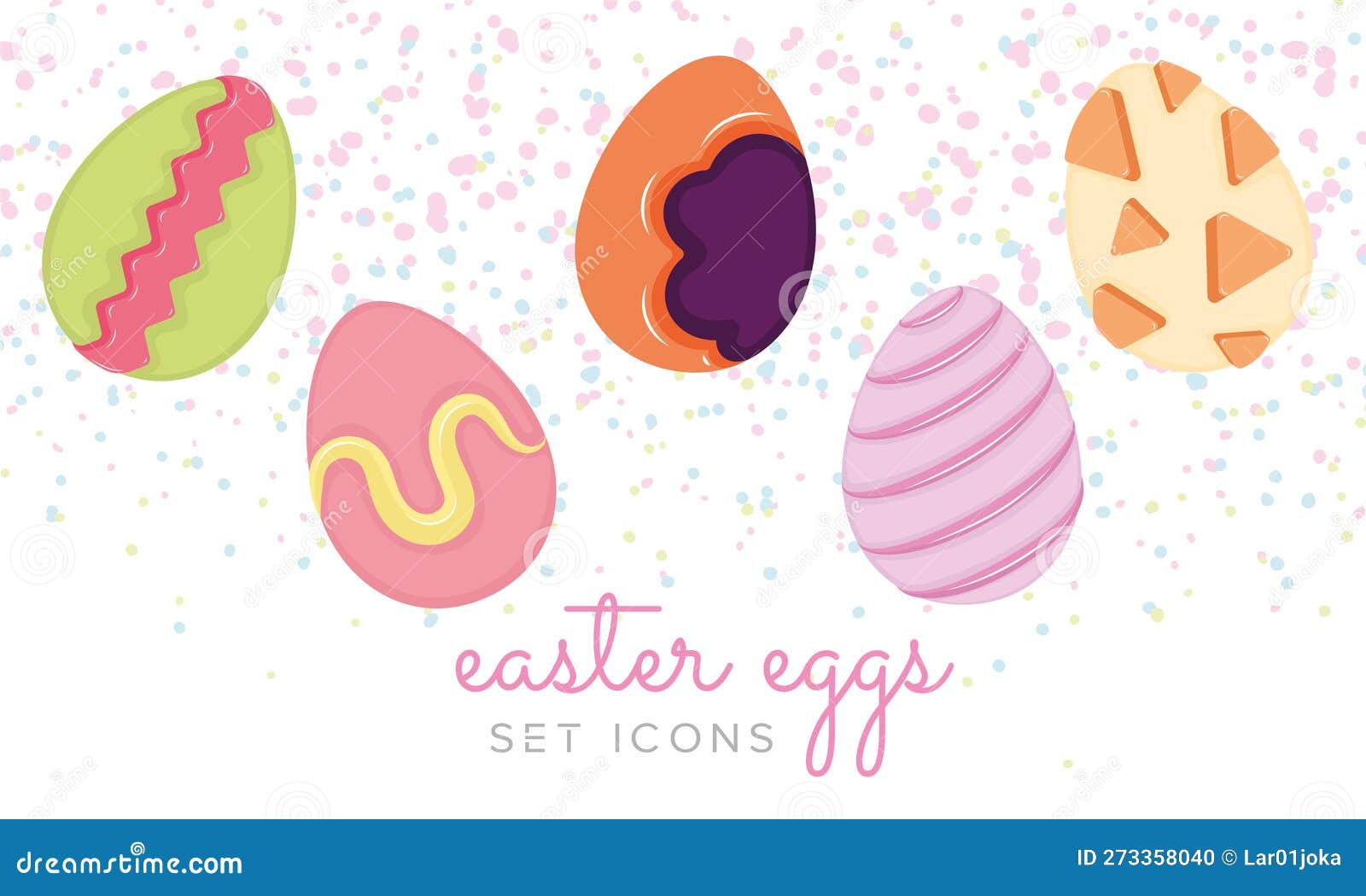 Traditional Colored Easter Eggs Icons Set Vector Stock Vector ...