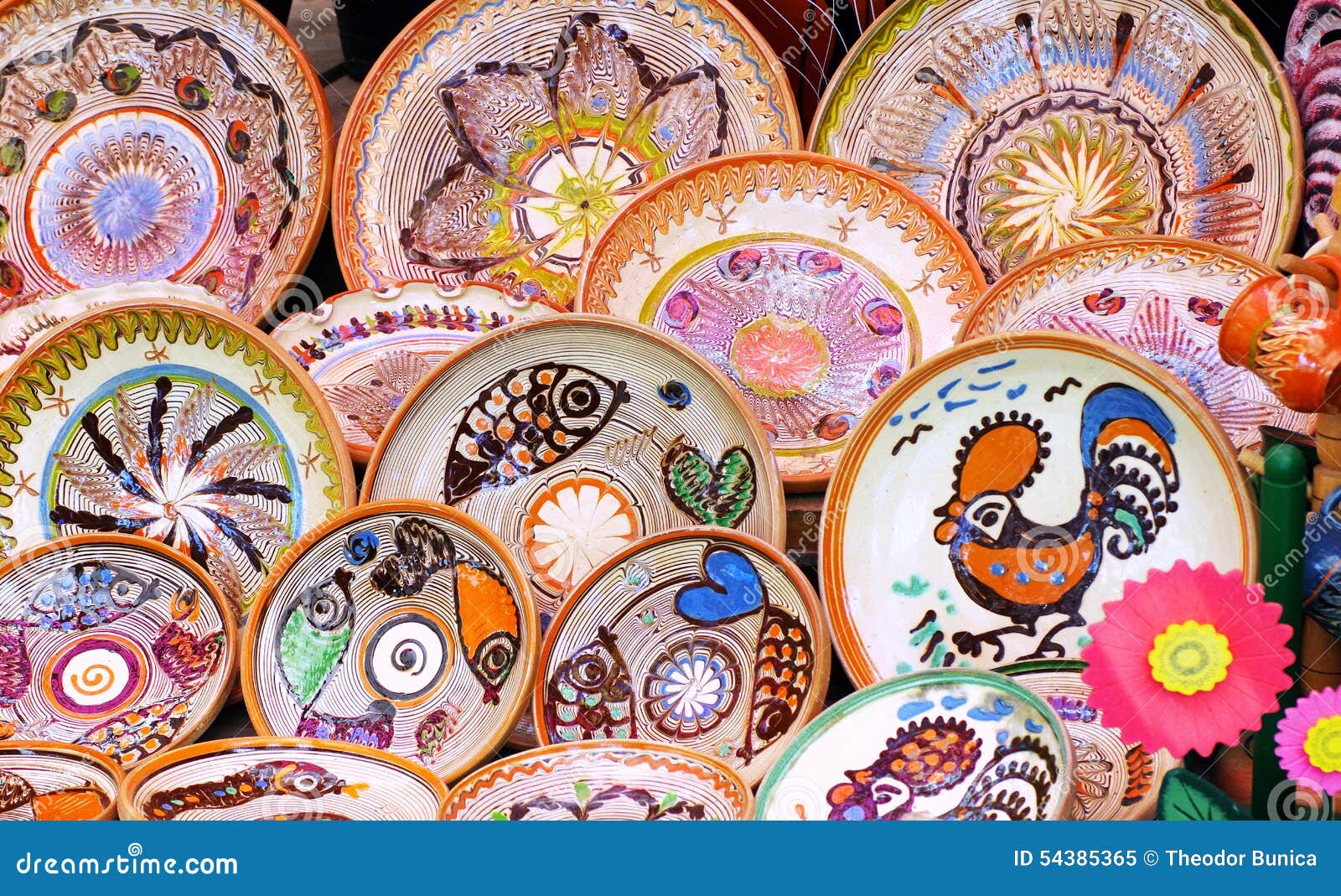 Ceramic. Traditional Colored Pottery - Horezu, Romania Stock Image ...