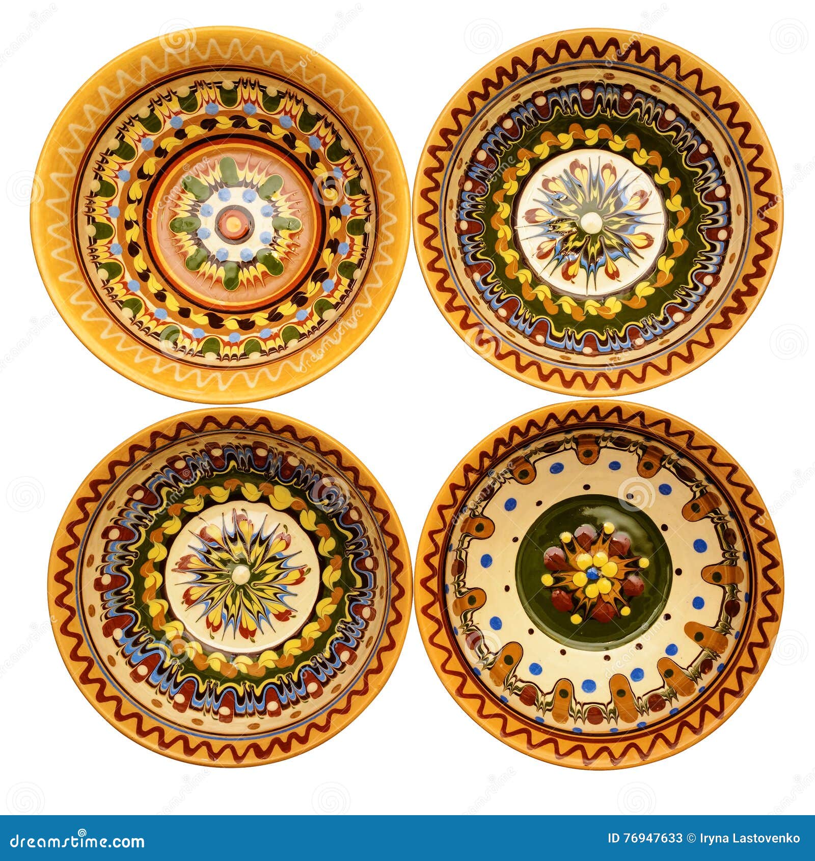 Traditional Colored Pottery. Stock Image - Image of home, empty: 76947633