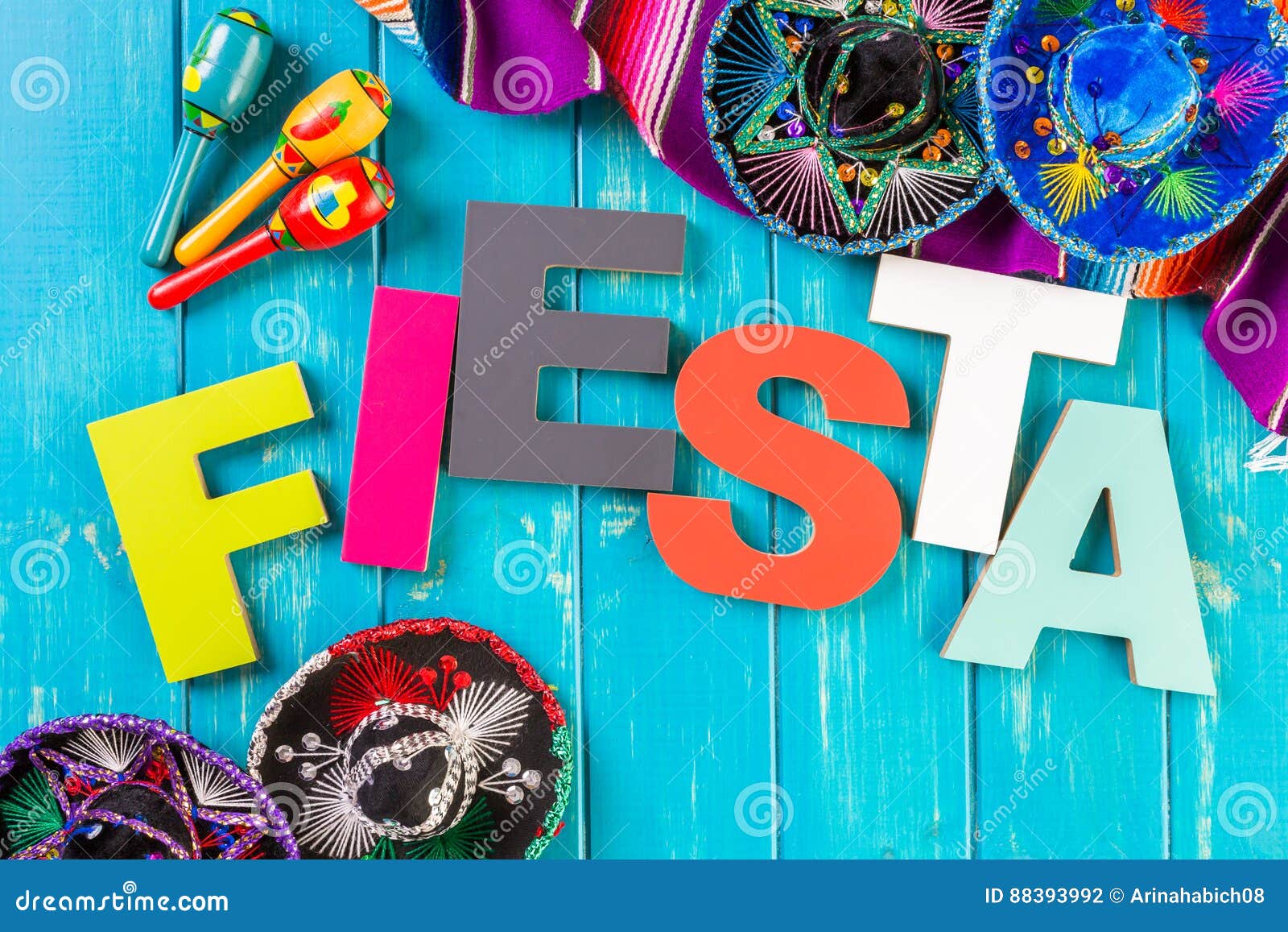 Fiesta stock photo. Image of view, sombrero, multicolored - 88393992